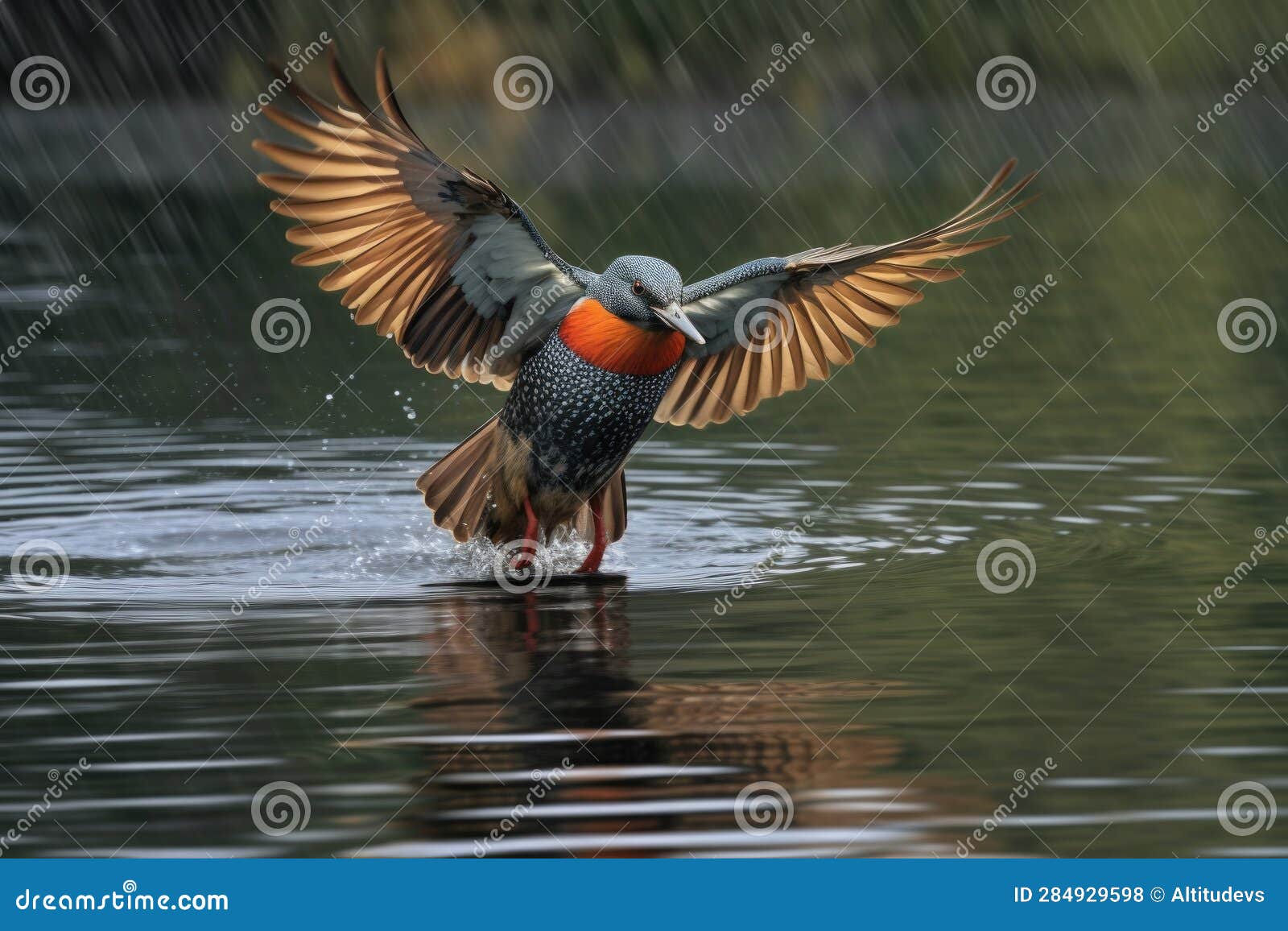 Kingfisher Diving into Water after Prey Stock Photo - Image of beak ...