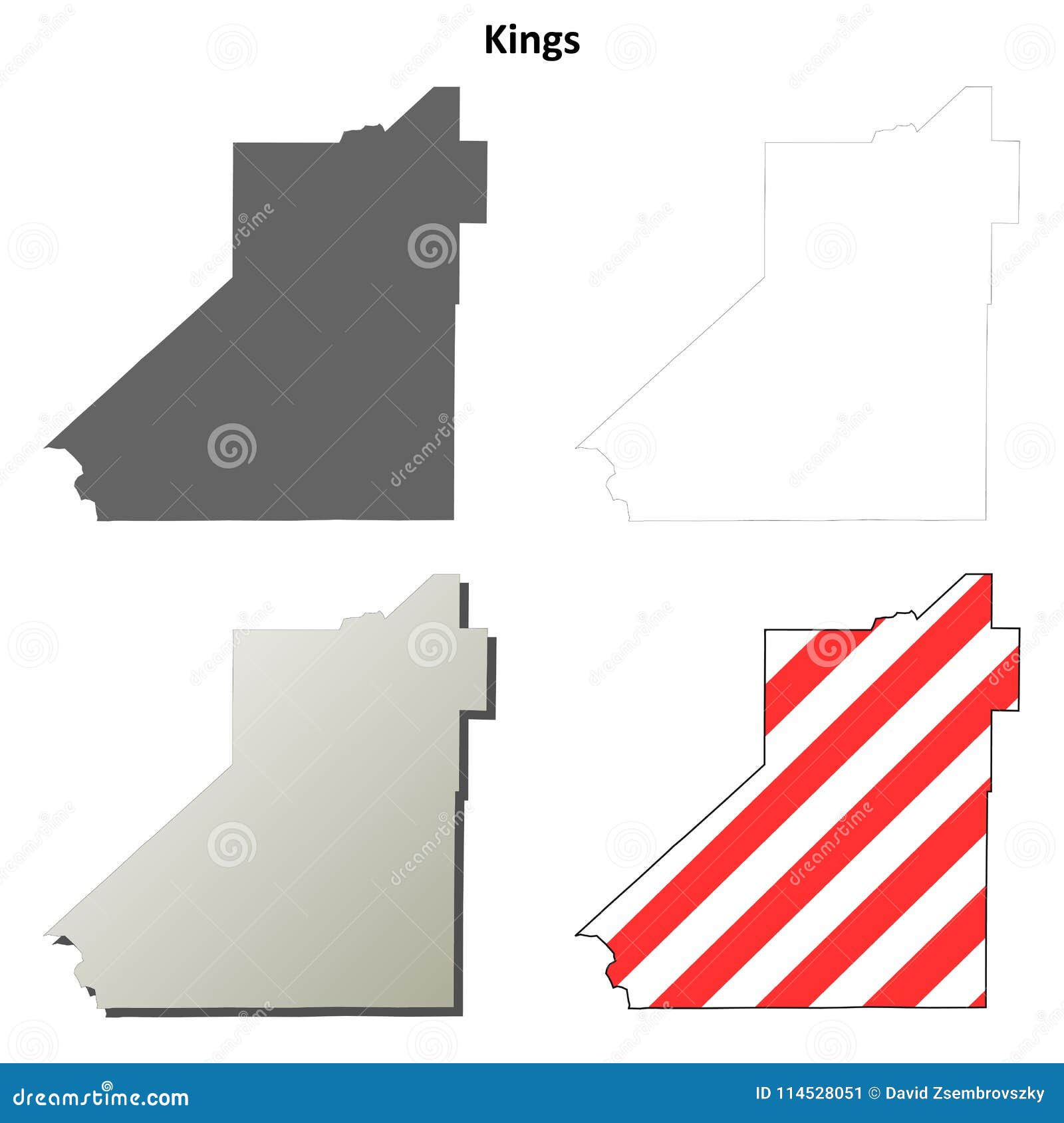 California: Kings County Map Vector Illustration | CartoonDealer.com ...