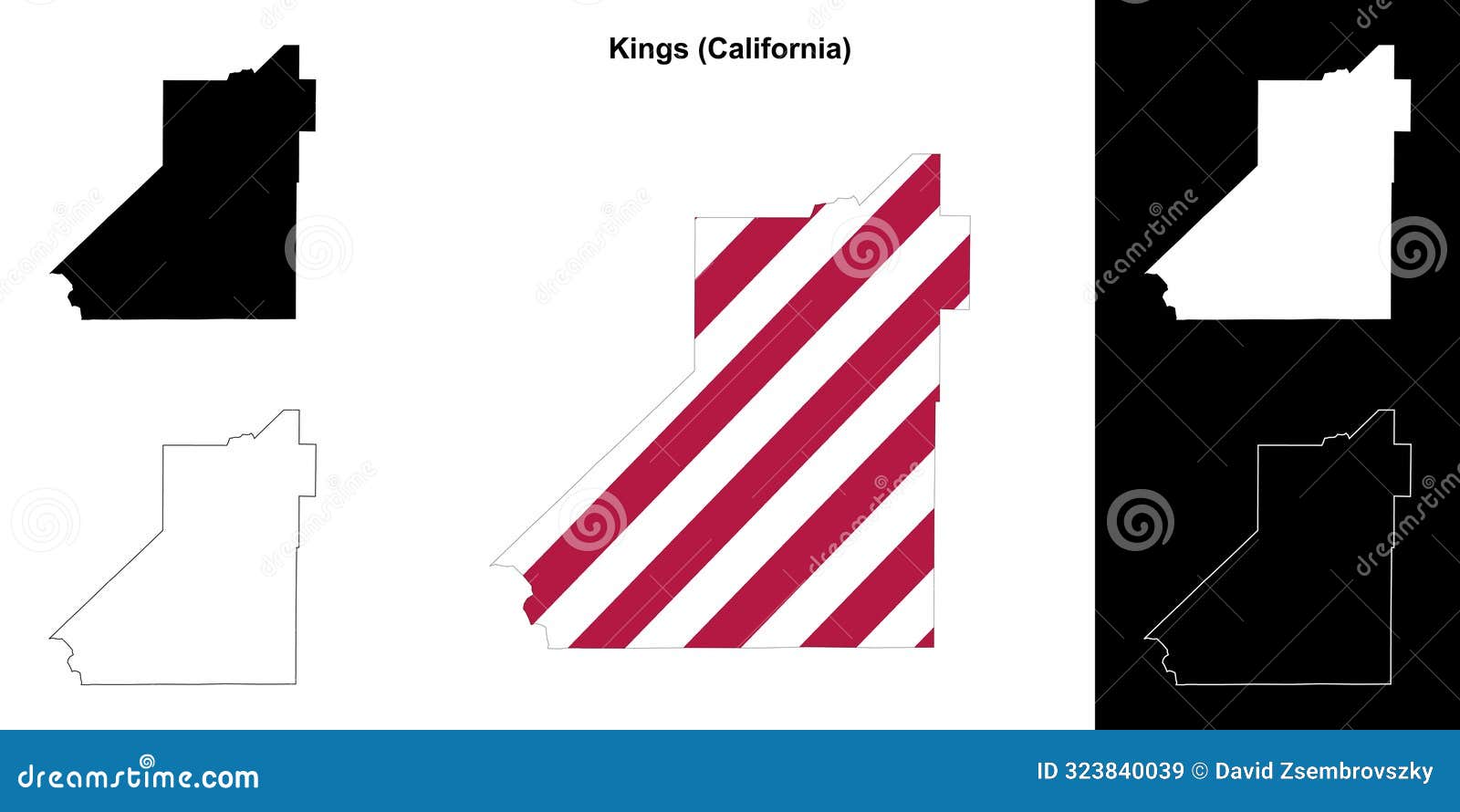 Kings outline map stock vector. Illustration of detailed - 323840039
