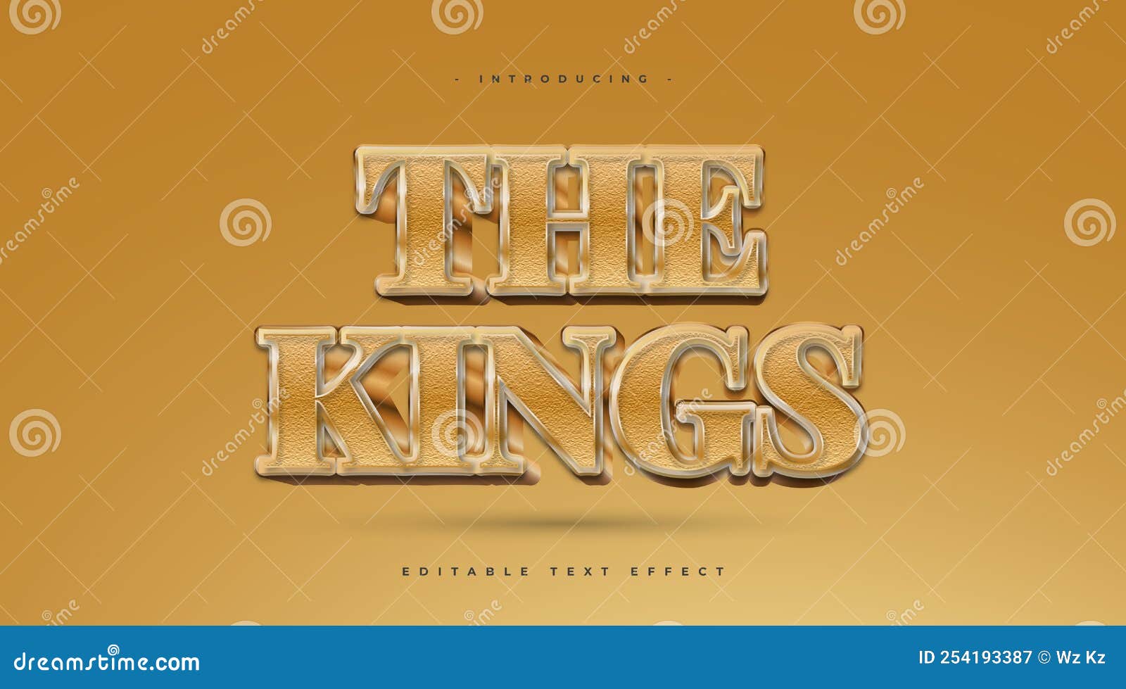 The Kings Text in Gold Style with Textured Effect Stock Vector ...