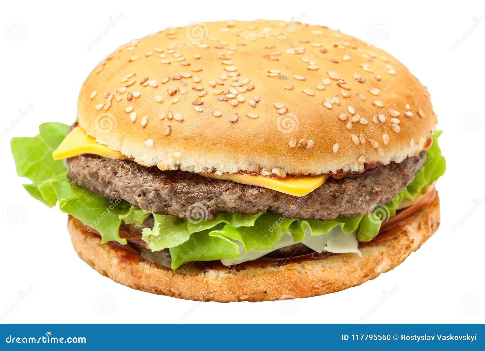 Kingsize Burger with Beef Chops Stock Photo - Image of cheddar, chops ...