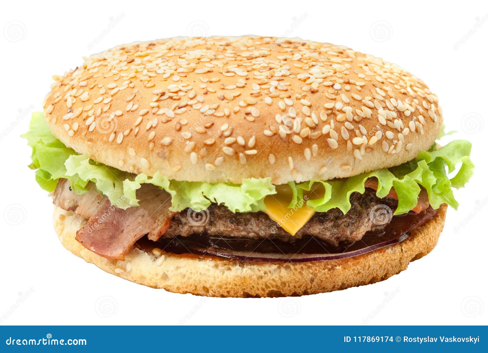 Kingsize Burger with Beef Chops Stock Photo - Image of hamburger ...