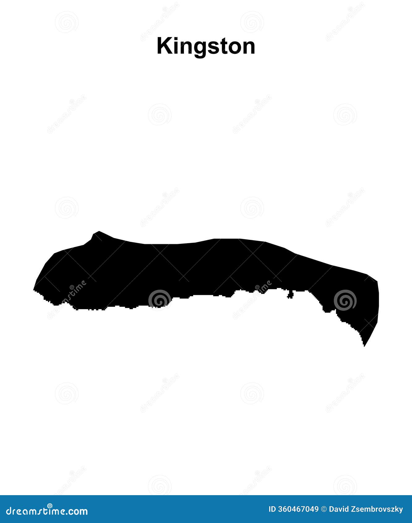 Kingston outline map stock illustration. Illustration of boundaries ...