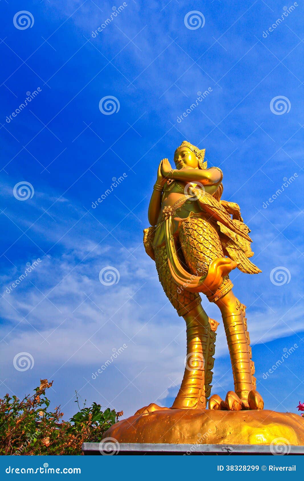 Kinnara statue stock image. Image of grunge, gold, asian - 38328299