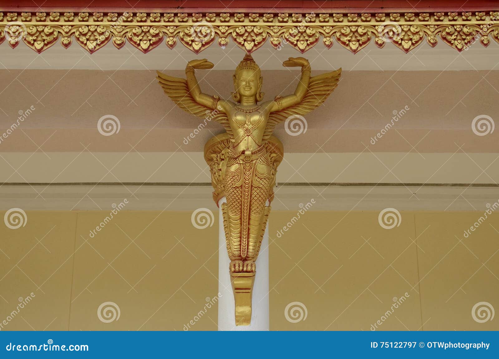 Kinnari stock image. Image of kenar, wing, bird, statue - 75122797