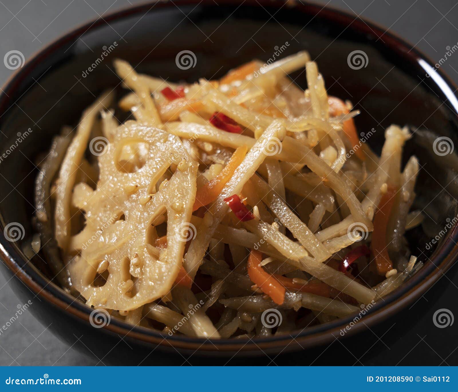 Kinpira Burdock On A Black Background Royalty-Free Stock Image ...