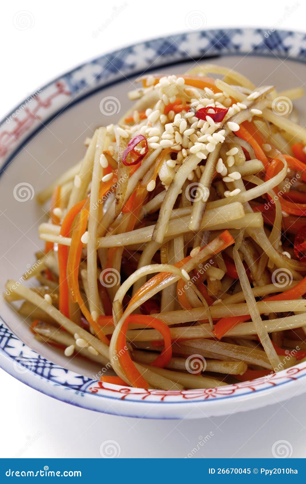 Kinpira Gobo, Sauteed Greater Burdock Root and Car Stock Image - Image ...