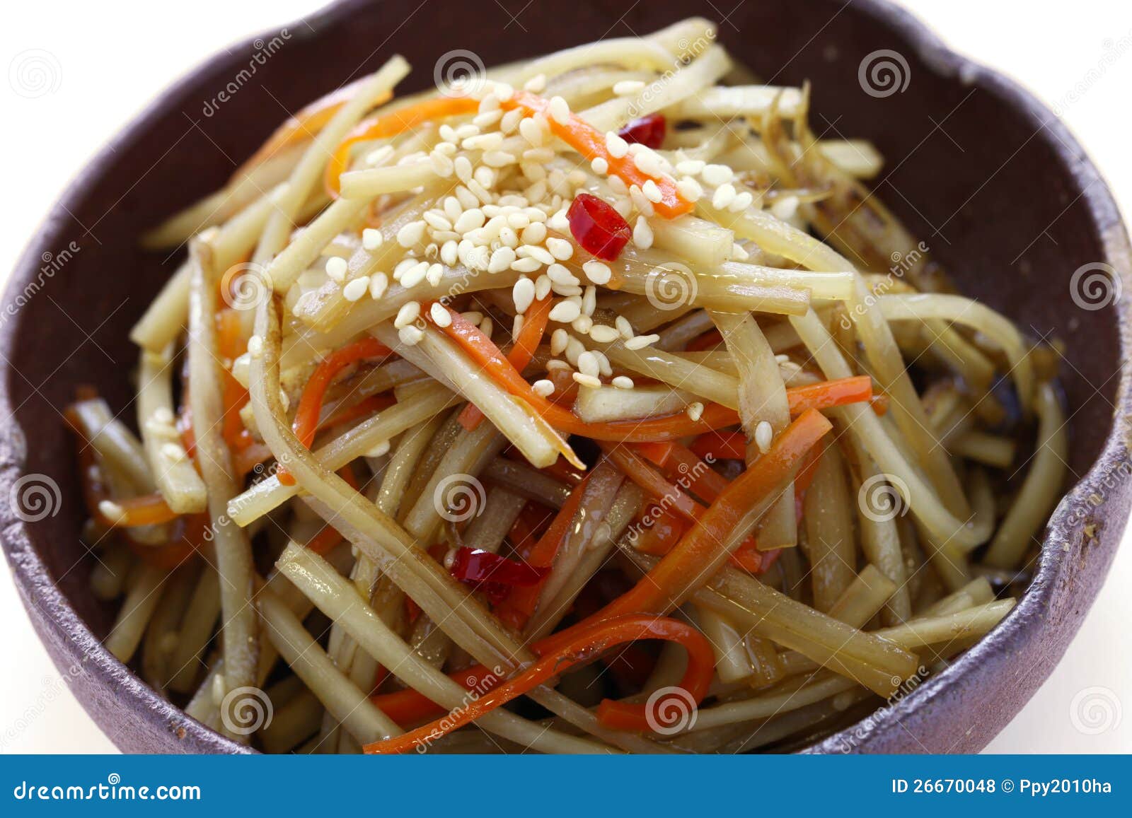 Kinpira Gobo, Sauteed Greater Burdock Root and Car Stock Photo - Image ...