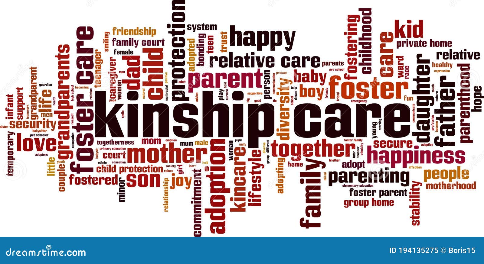 Kinship care word cloud stock vector. Illustration of private - 194135275