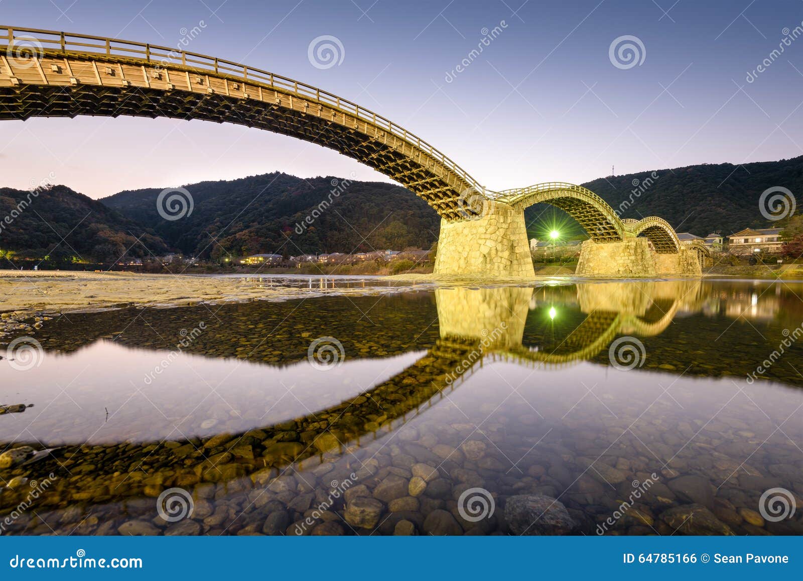Kintai Bridge. Historical Wooden Arch Bridge. Stock Image ...