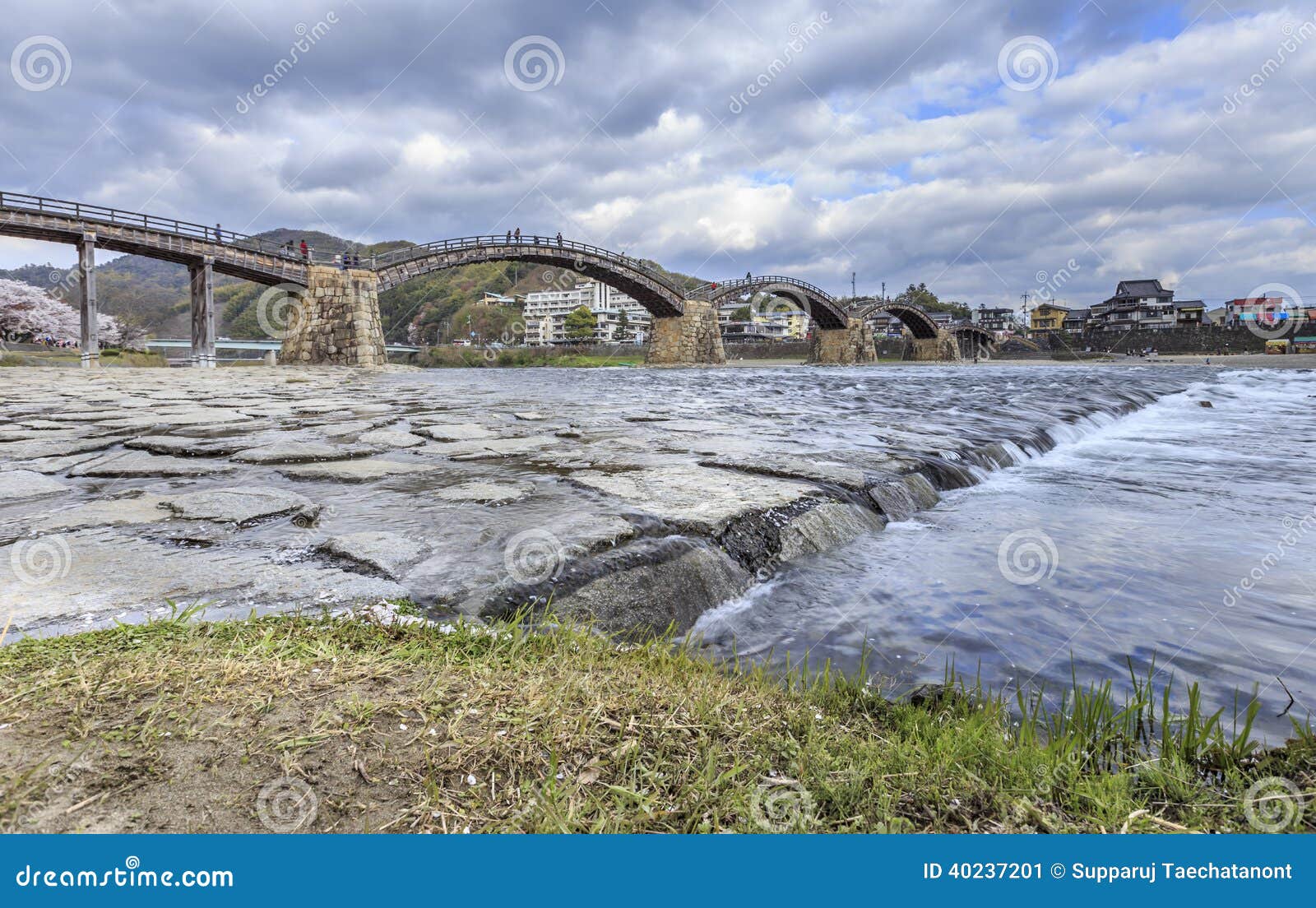 Kintai Bridge 1 stock image. Image of gravel, green, stone - 40237201