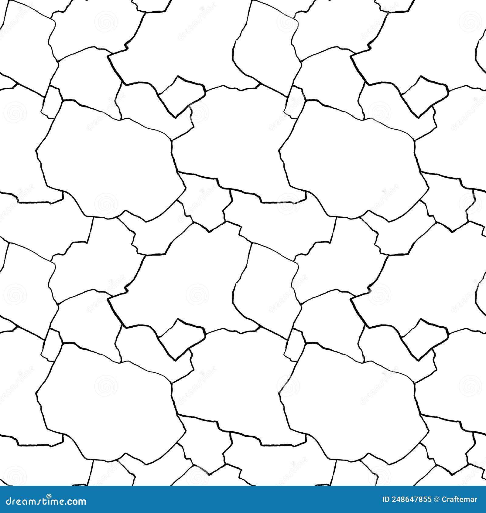 Kintsugi Art Seamless Pattern of Splinters and Different Shards ...