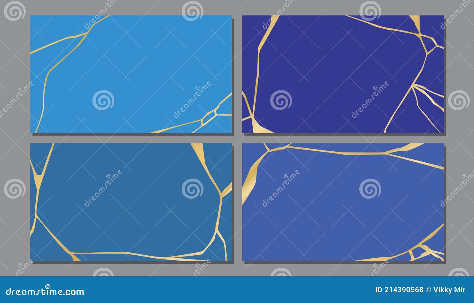 Kintsugi Copy Space Template, Flat Vector Stock Illustration with Set ...