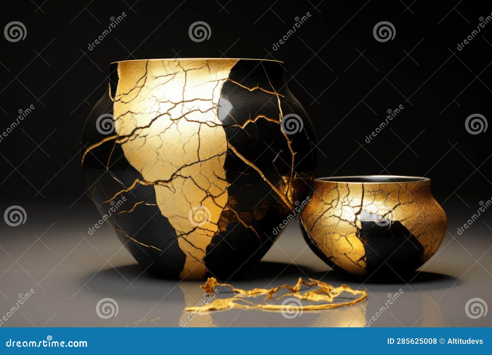 Kintsugi Art Gold Brocken Line Patterns Vector Collection ...