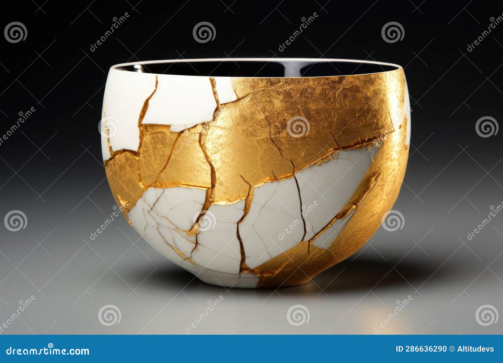 Kintsugi Gold Powder and Mixed Adhesive Stock Illustration ...