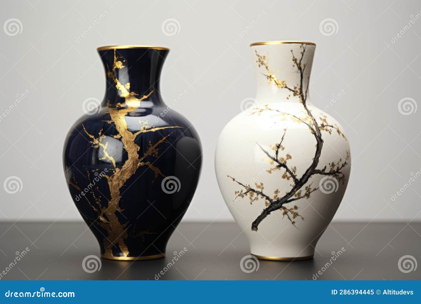 Before and after Kintsugi Restoration Comparison Stock Image - Image of ...