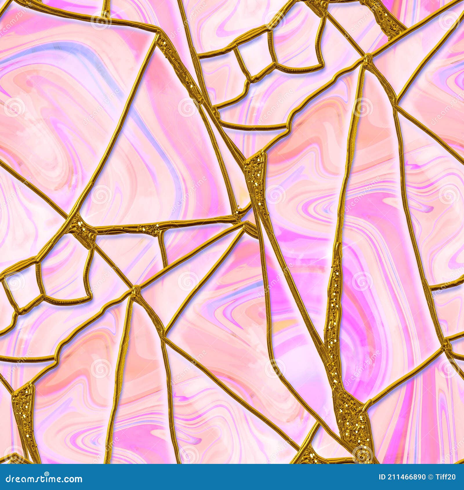 Kintsugi. Seamless pattern stock illustration. Illustration of golden ...