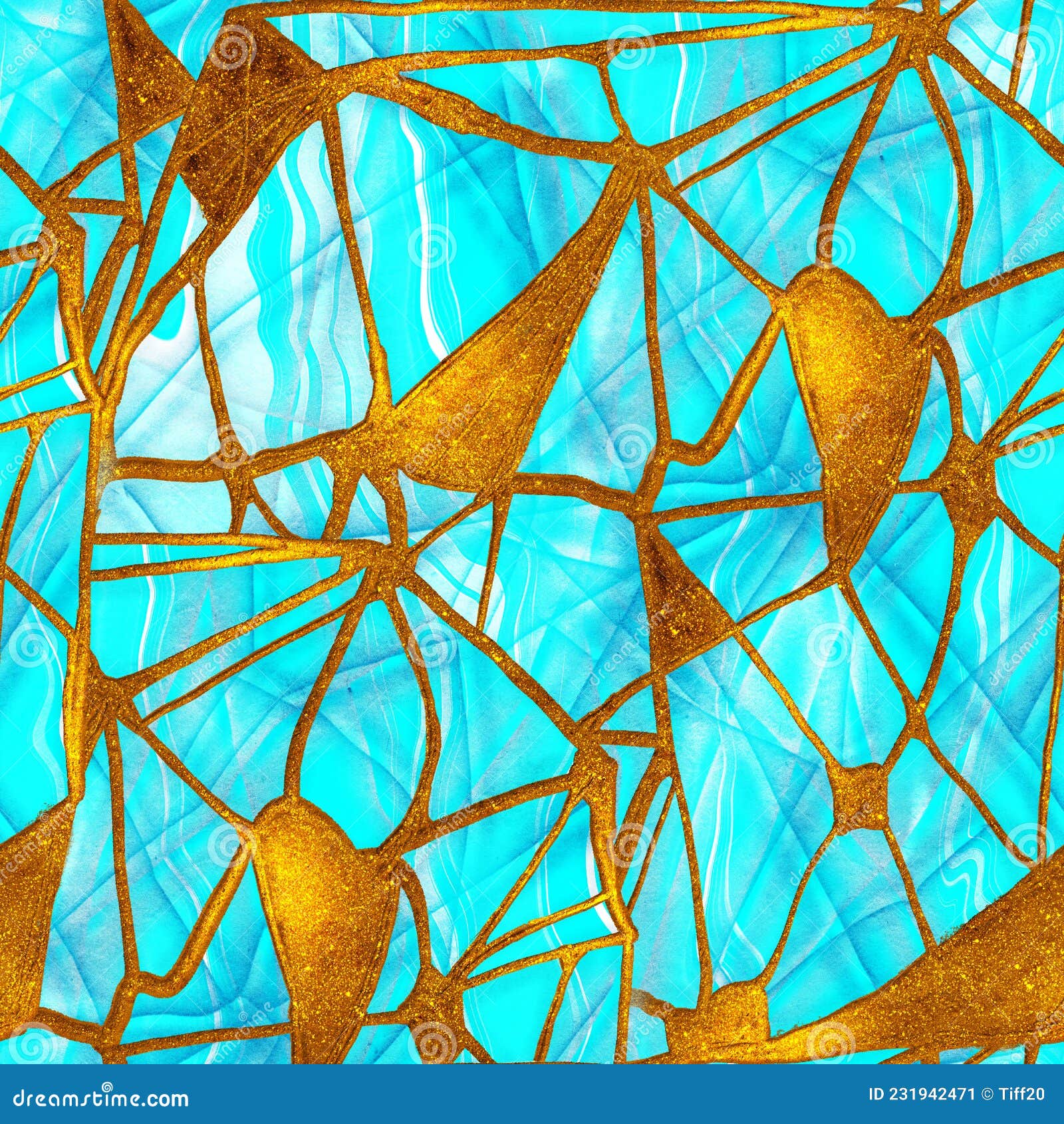 Kintsugi Seamless Pattern Gold Cracks, Broken Marble Luxury Stone On ...