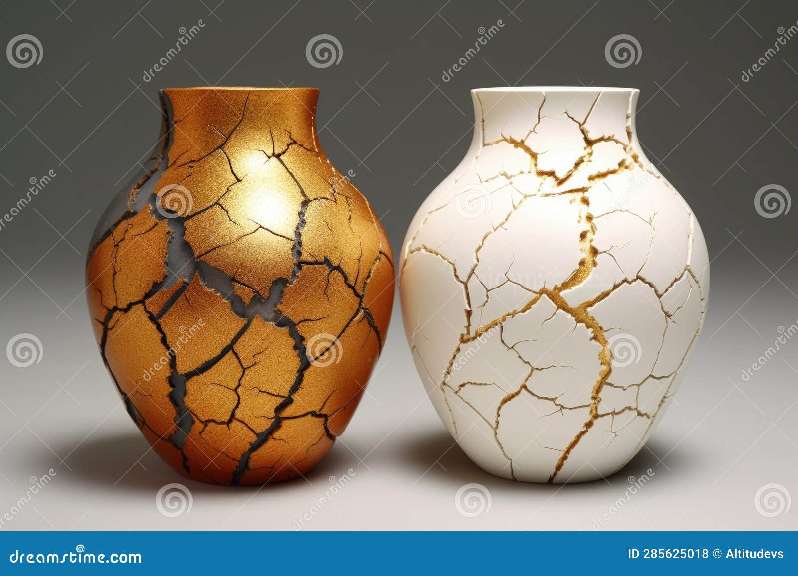 Before and after Kintsugi Transformation of Ceramics Stock Photo ...
