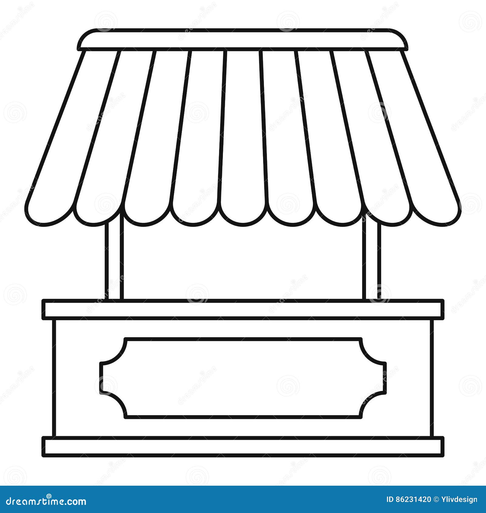 Kiosk icon, outline style stock vector. Illustration of business - 86231420