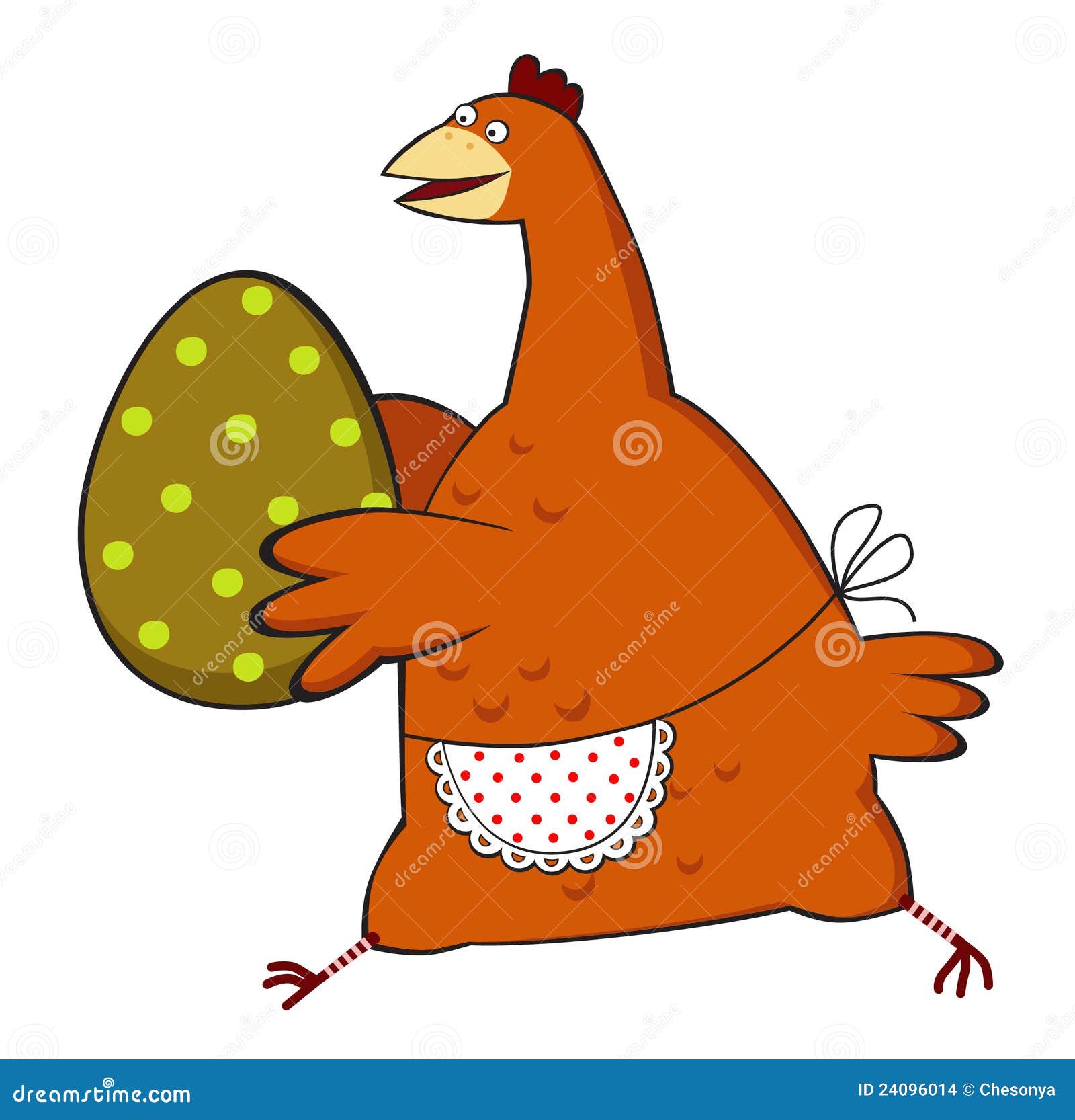 Kip die met Paasei loopt stock illustratie. Illustration of ...