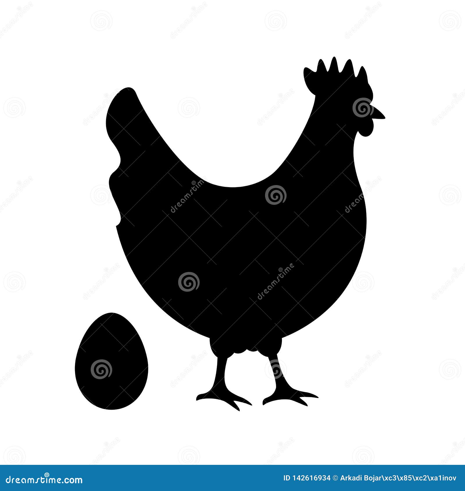 Kip en ei vectorpictogram vector illustratie. Illustration of contour ...