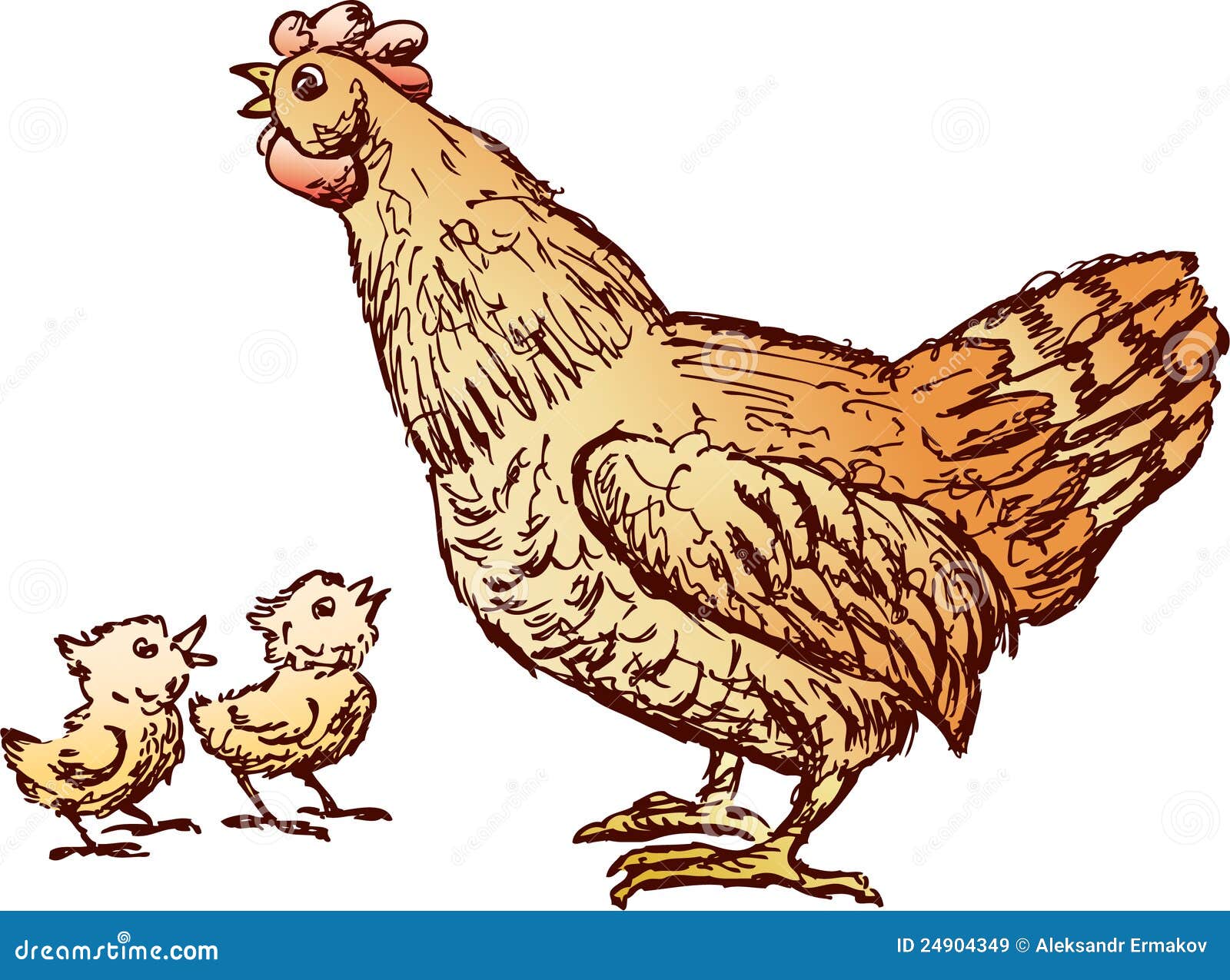 Kip en kippen vector illustratie. Illustration of huisdier - 24904349