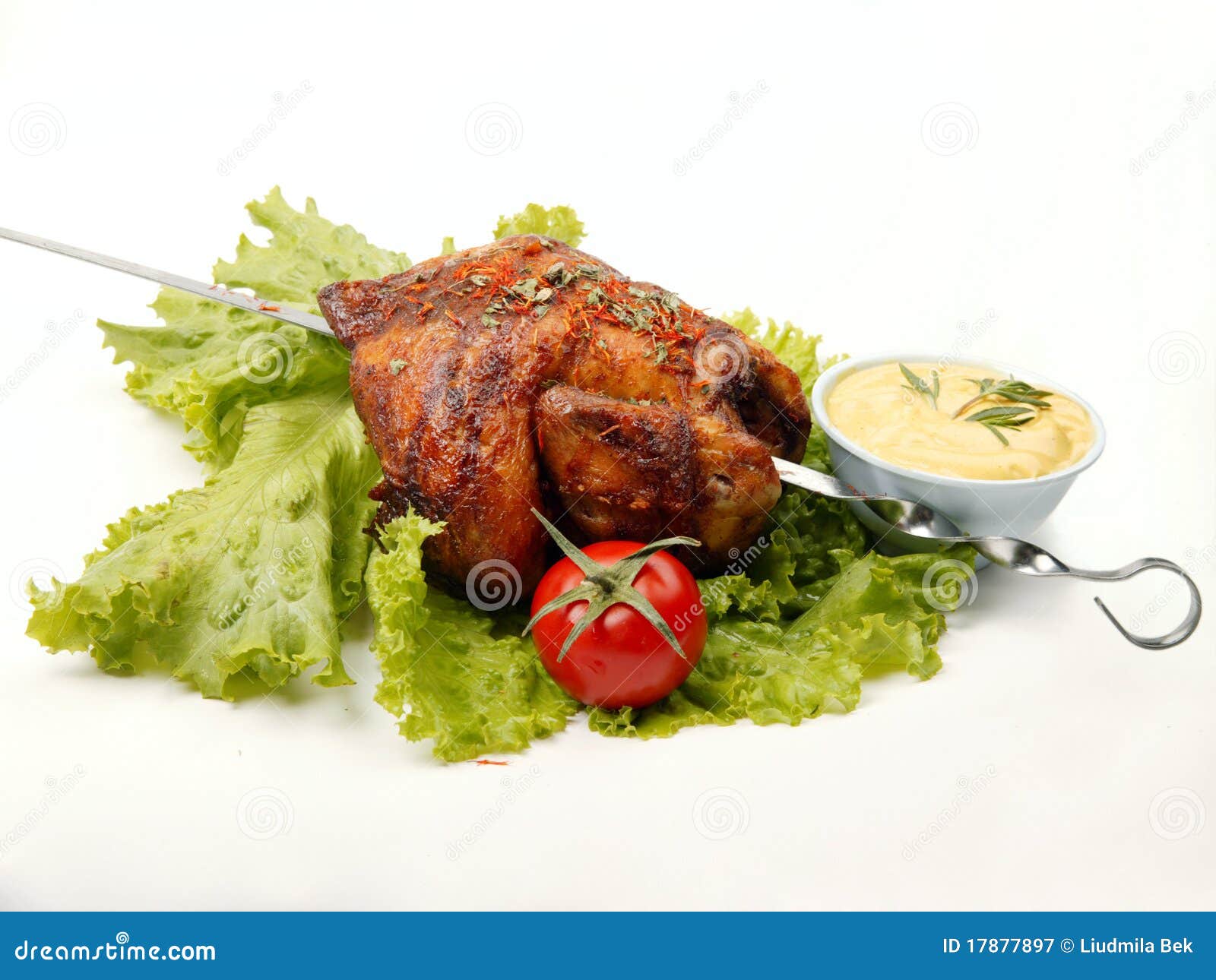 Kip op spit stock afbeelding. Image of spuug, achtergronden - 17877897