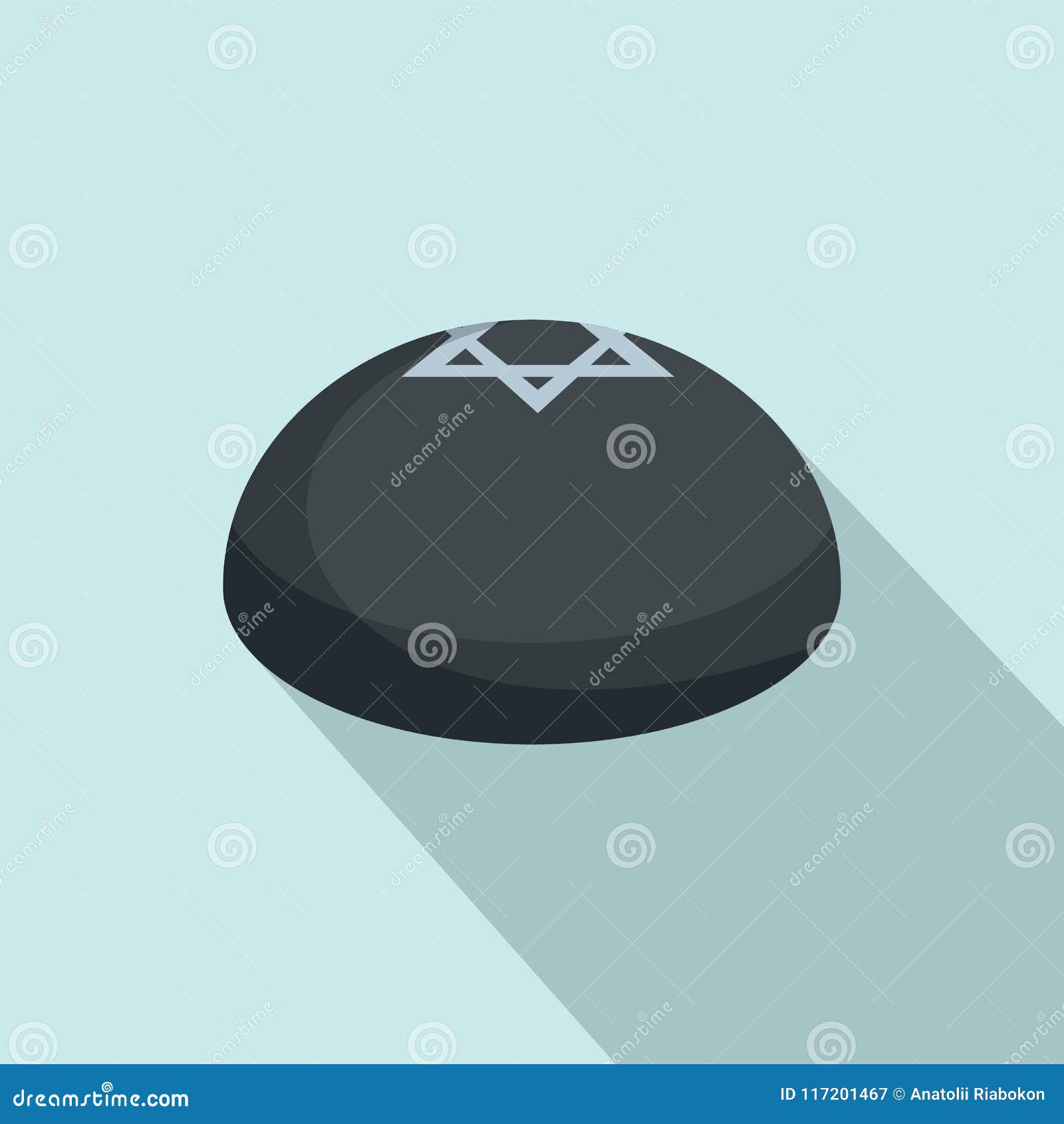 Kipa hat icon, flat style stock vector. Illustration of card - 117201467