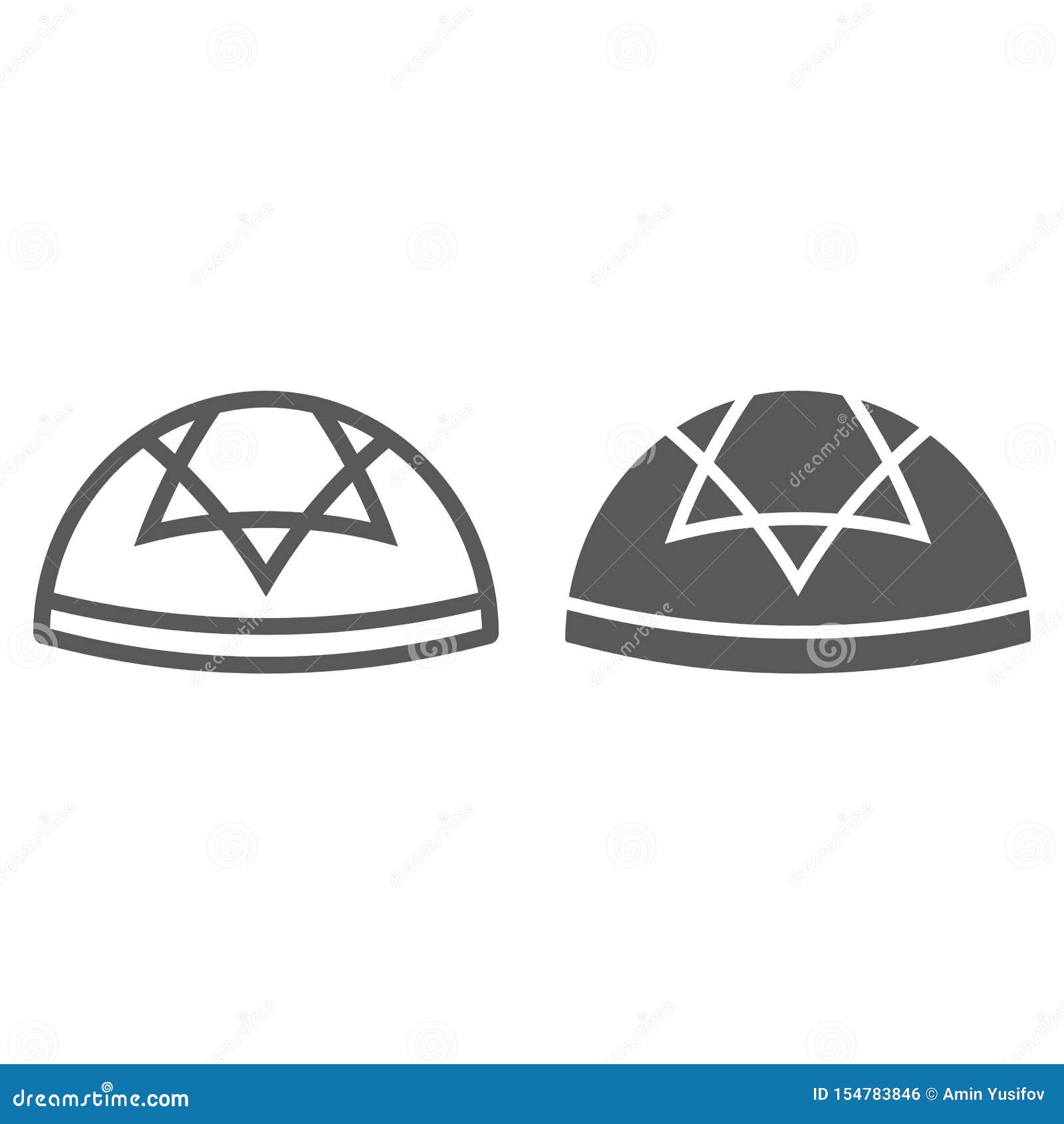 Kippah Linear Icon Cartoon Vector | CartoonDealer.com #203603297