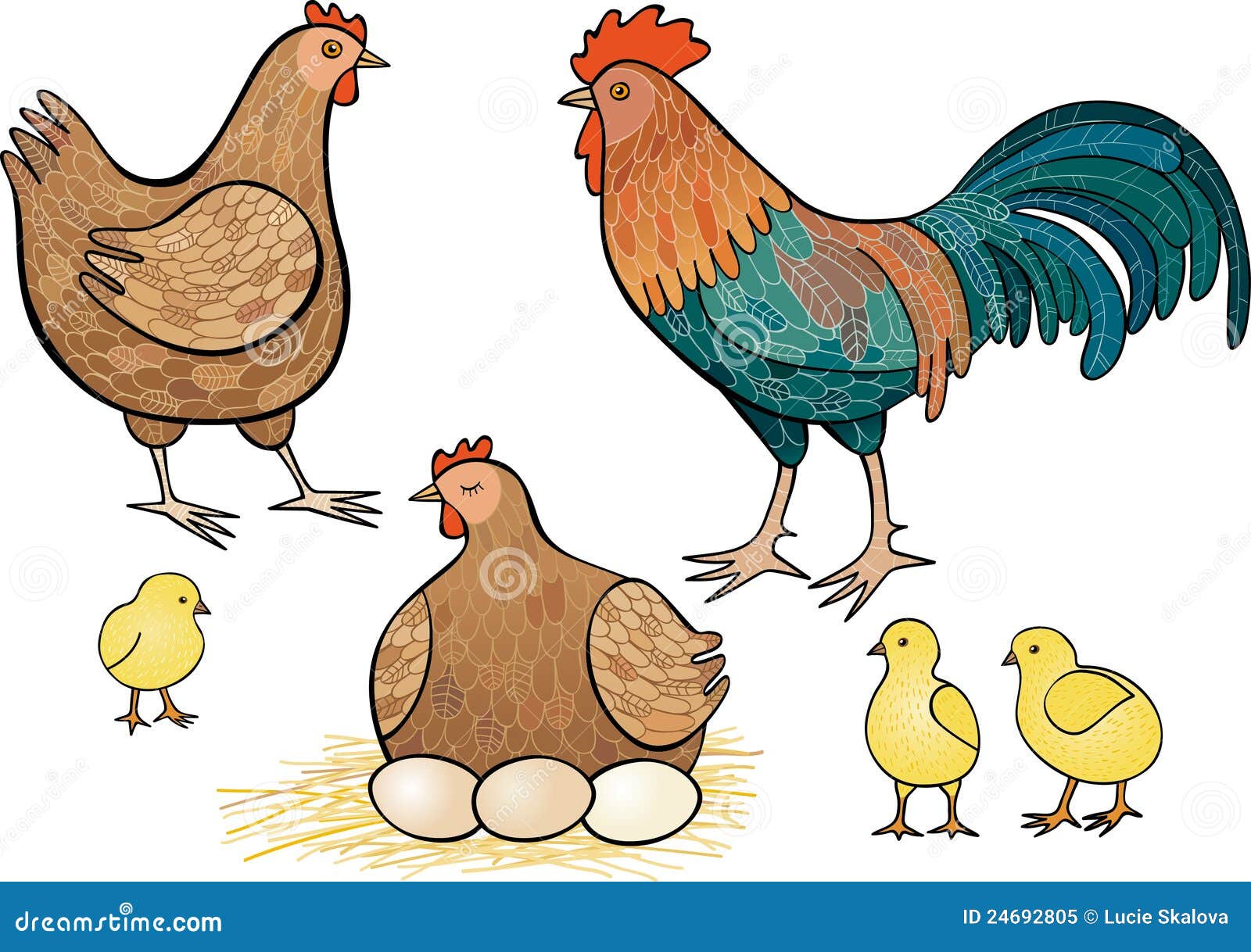 Kippen vector illustratie. Illustration of landbouwbedrijf - 24692805