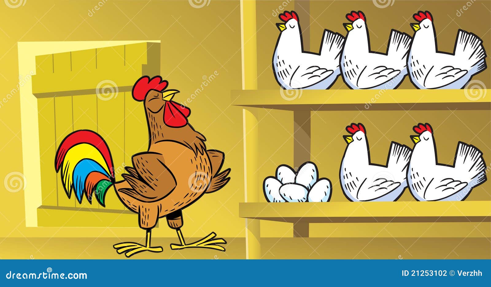 Kippenren vector illustratie. Illustration of kippenren - 21253102