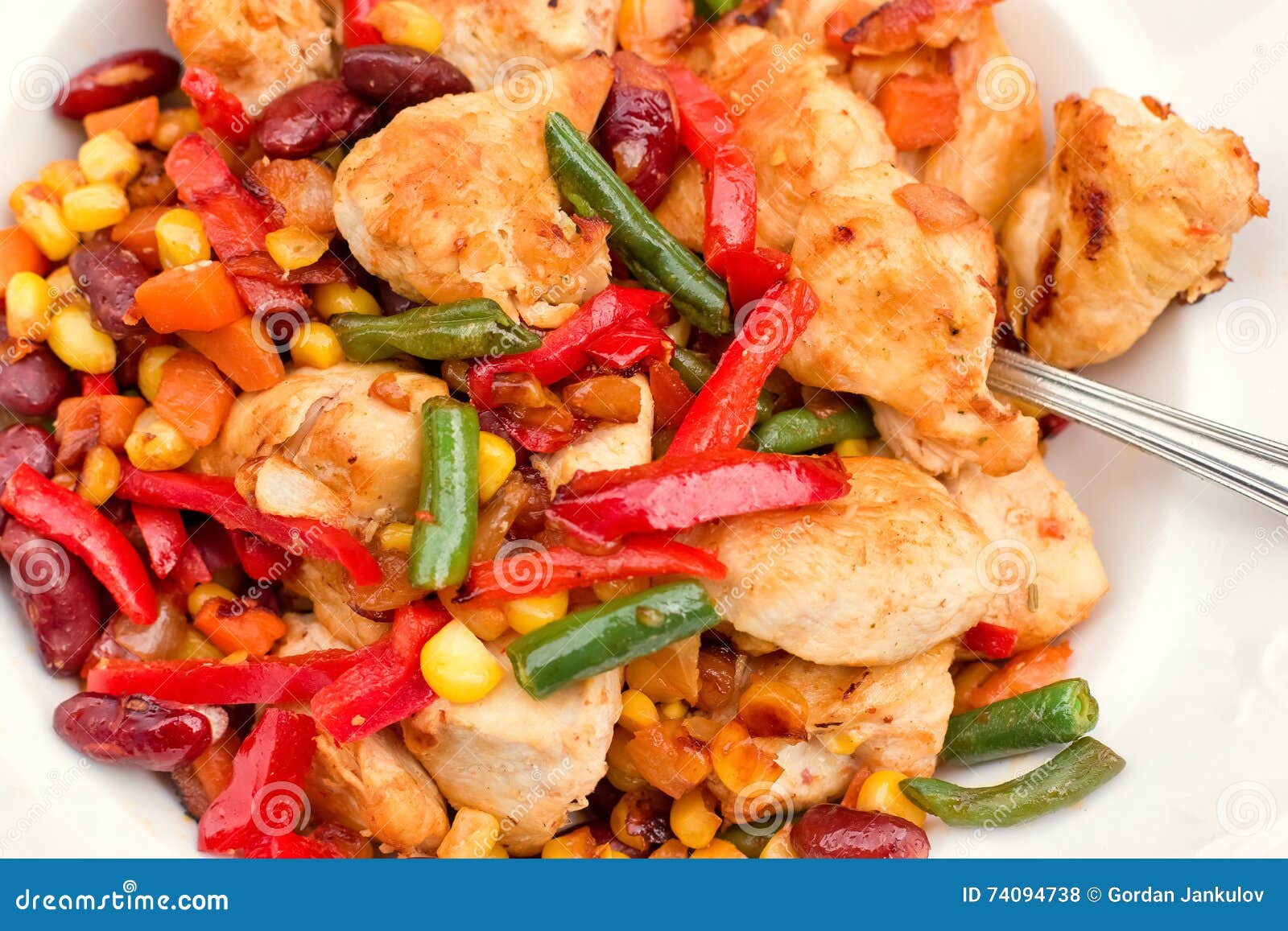 Kippenvlees - Wit Vlees (kippenborst) Met Groenten Stock Foto - Image ...