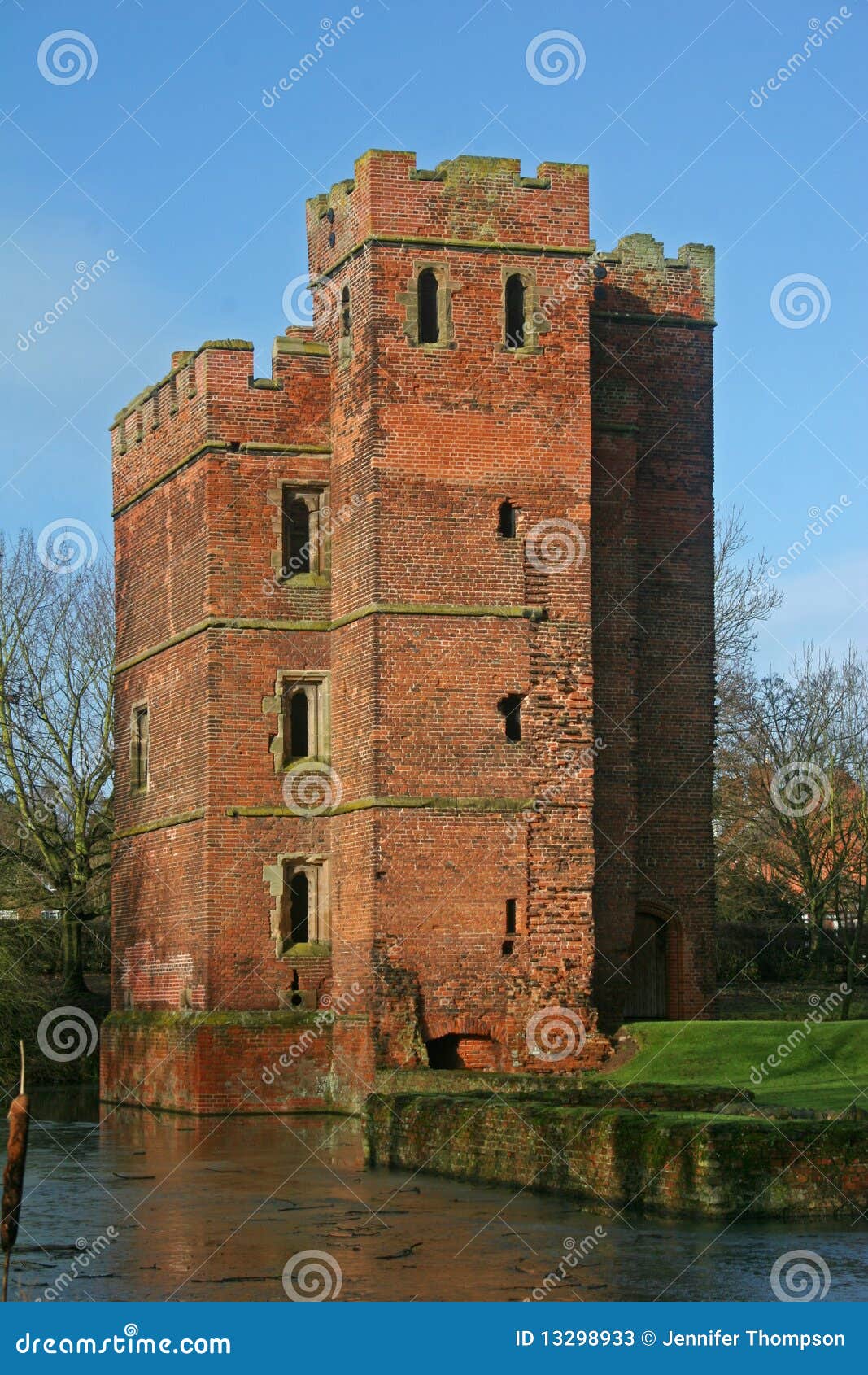 Kirby Muxloe castle stock image. Image of tower, lake - 13298933