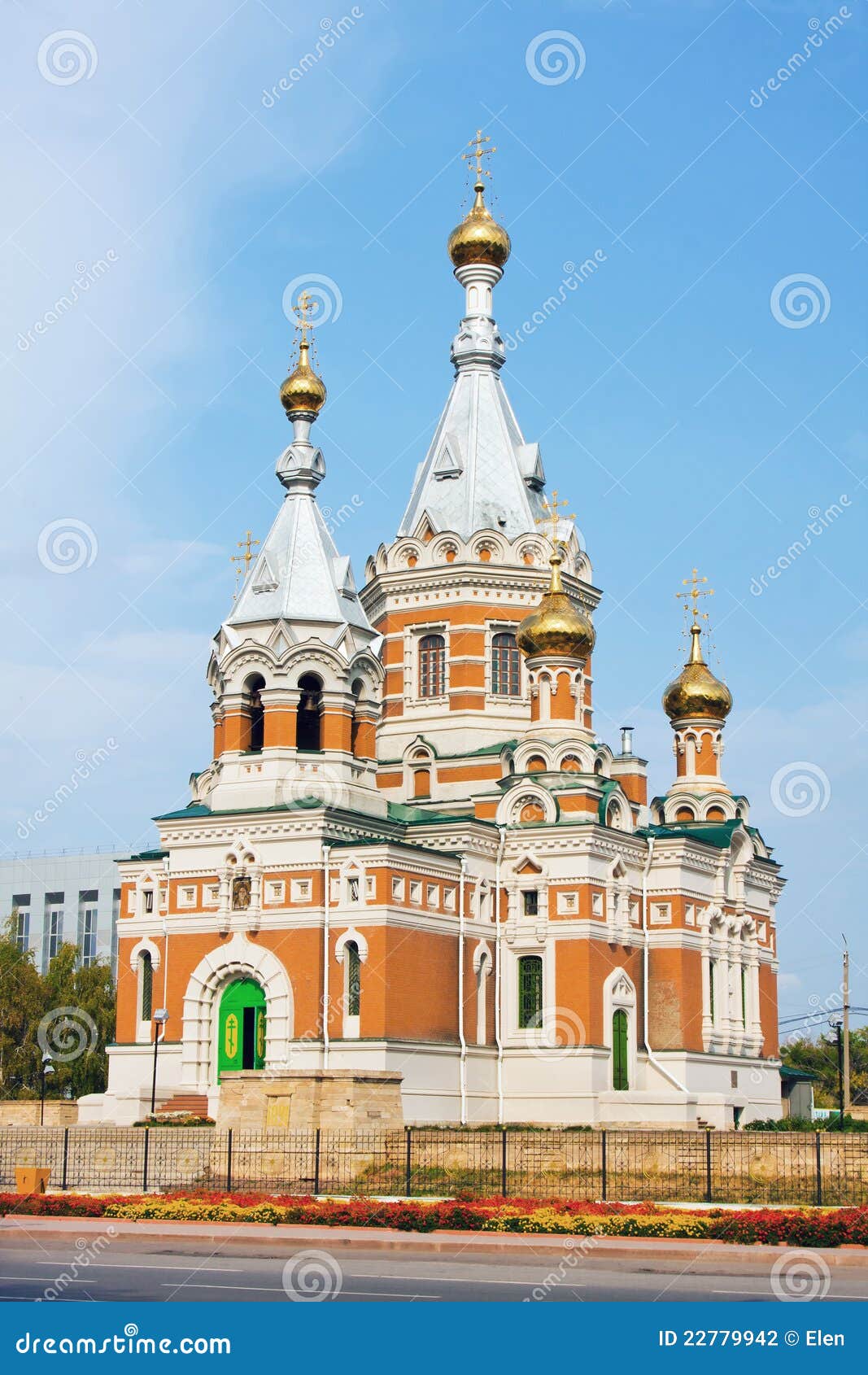 Kirche in Uralsk Stadt stockfoto. Bild von gold, kathedrale - 22779942