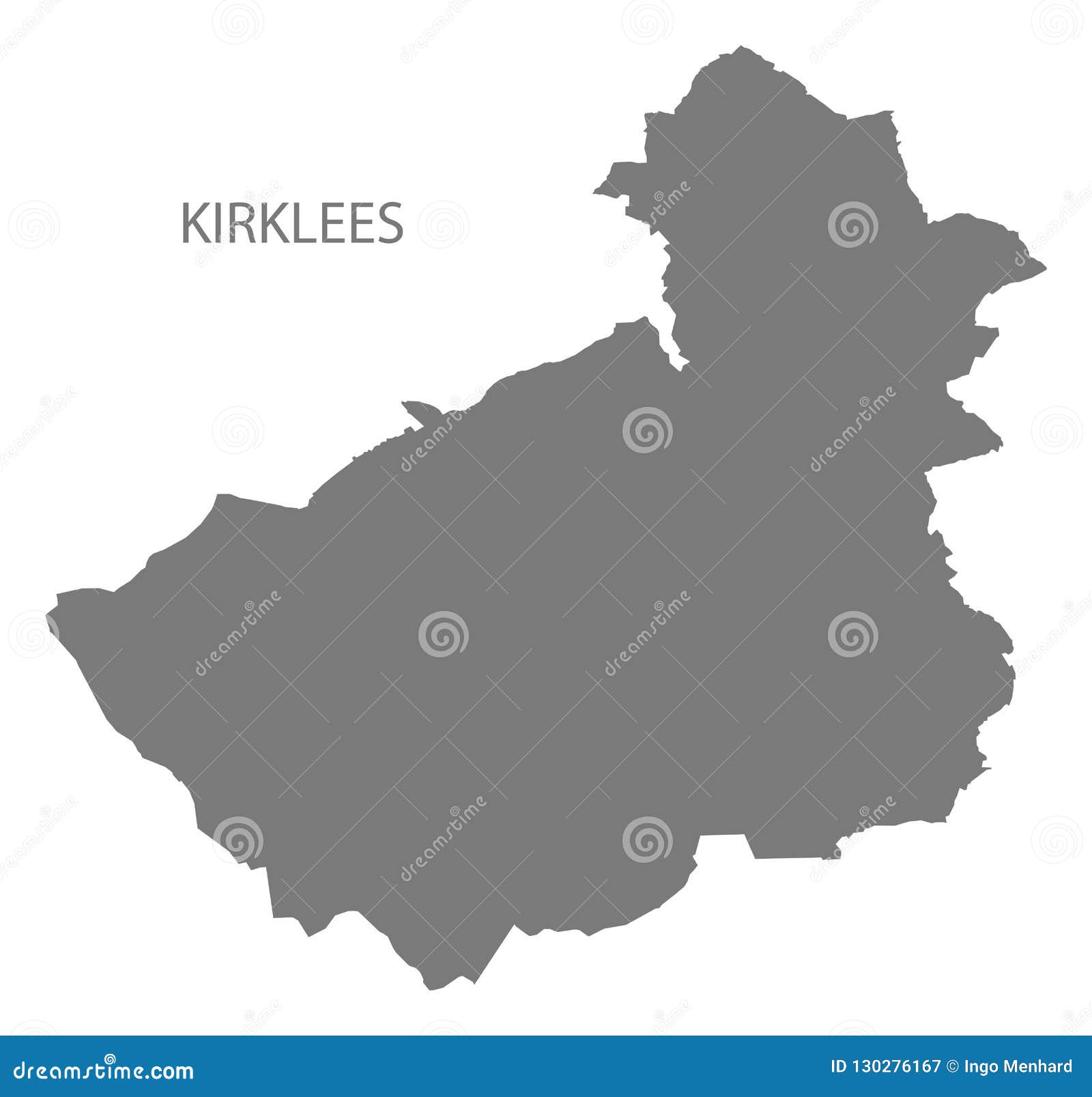 Kirklees Metropolitan Borough Map Grey Illustration Silhouette S Stock ...