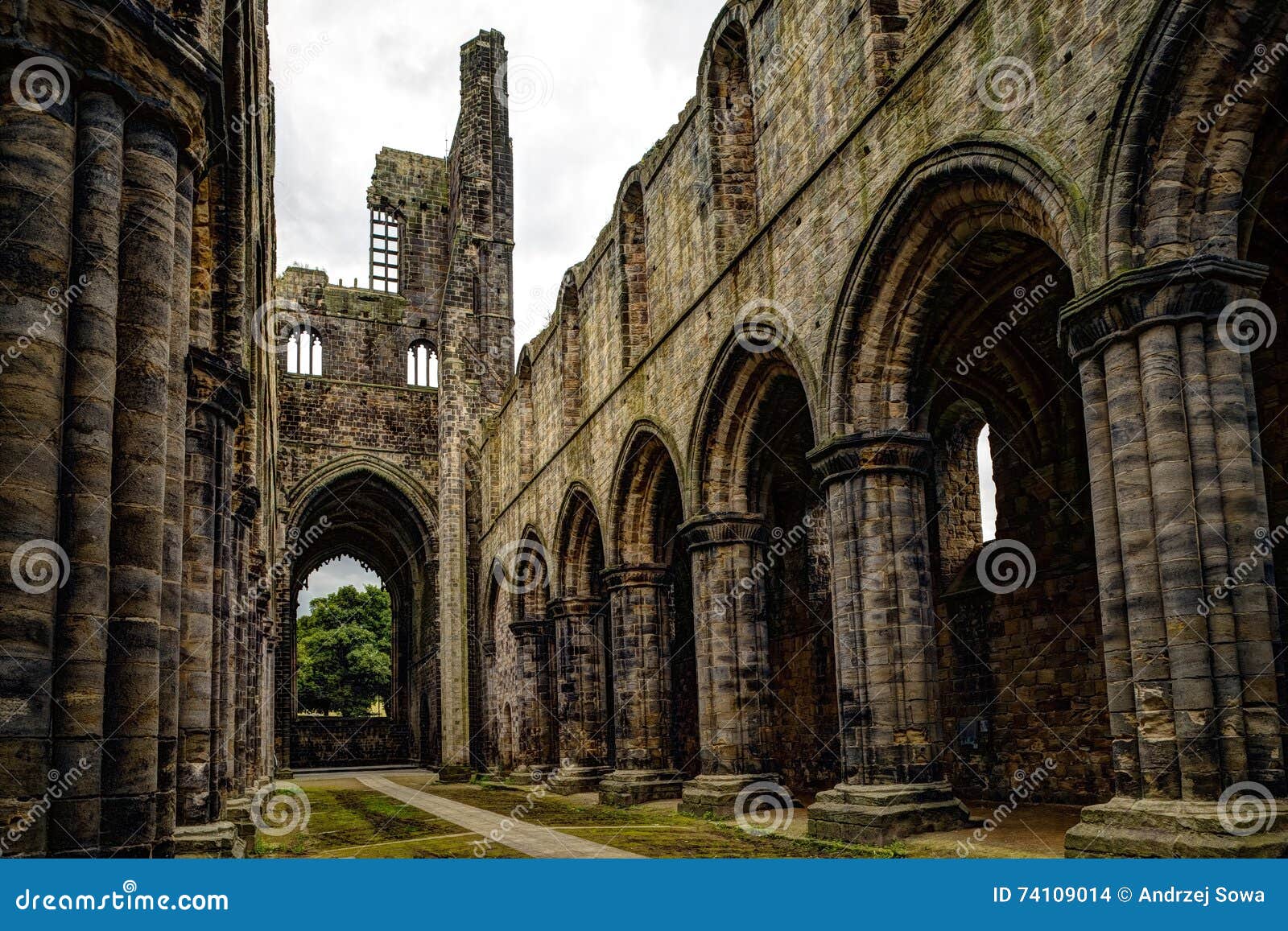 Kirkstall Abbey. stock photo. Image of town, archway - 74109014