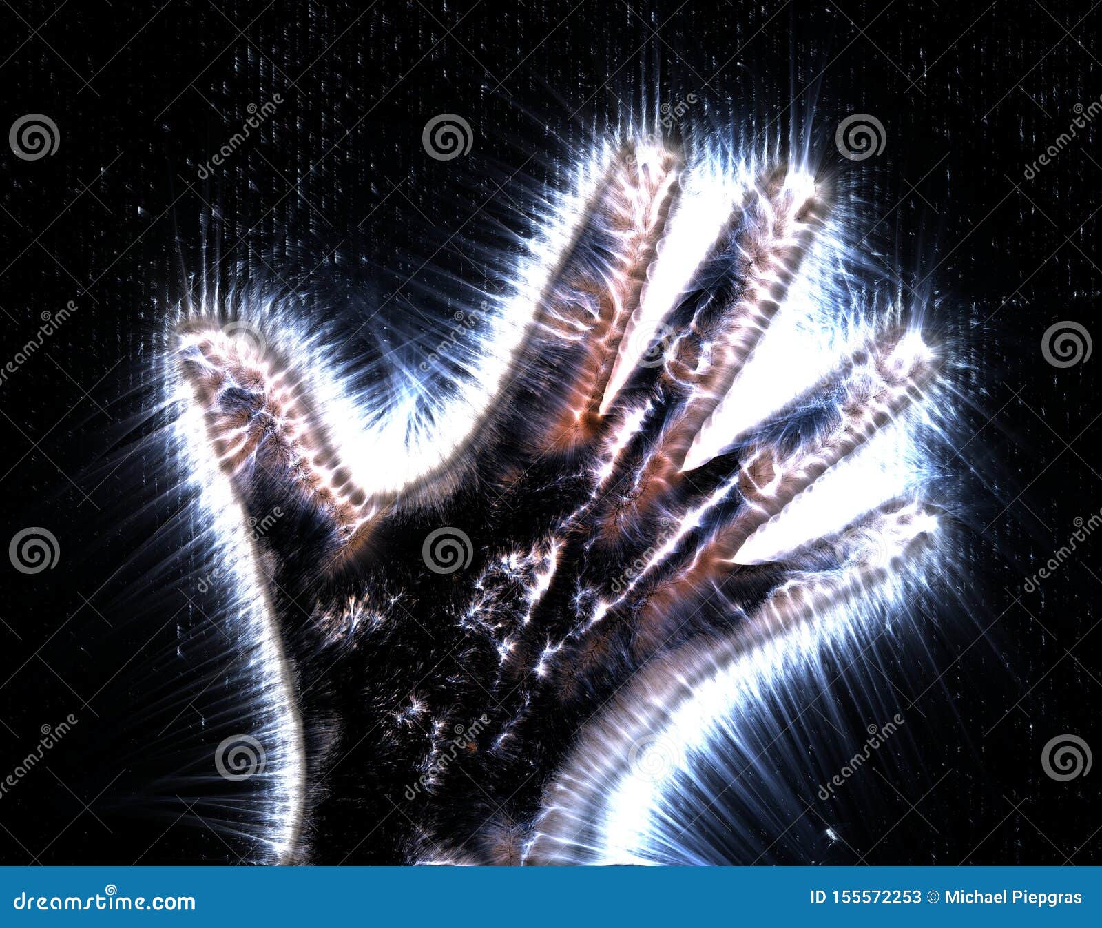 Kirlian Coronal Aura Photography Of A Male Human Hand Showing A ... Kirlian Coronal Aura Photography Of A Male Human Hand Showing A ...