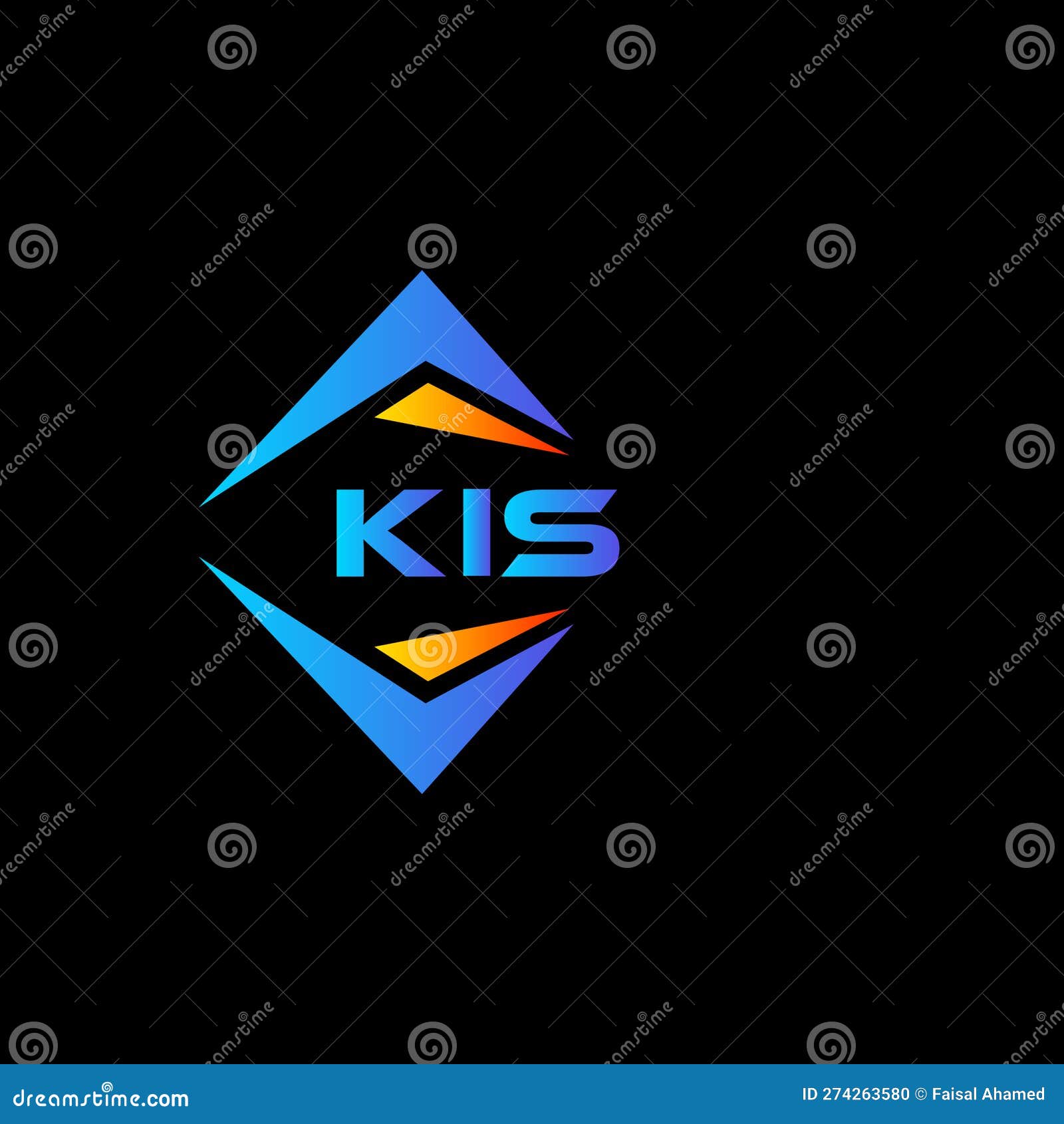 KIS Abstract Technology Logo Design on Black Background. KIS Creative ...
