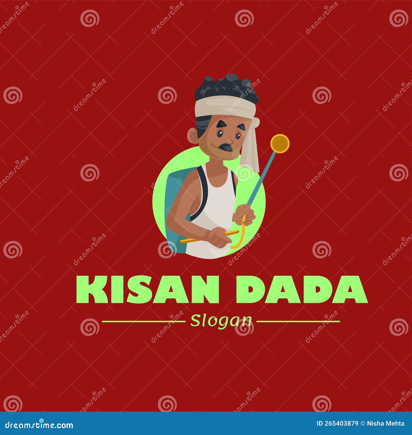 Kisan Dada Vector Mascot Logo Stock Vector - Illustration of mark ...