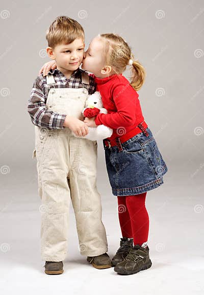 Kiss stock photo. Image of laugh, portrait, kindergarten - 1869496