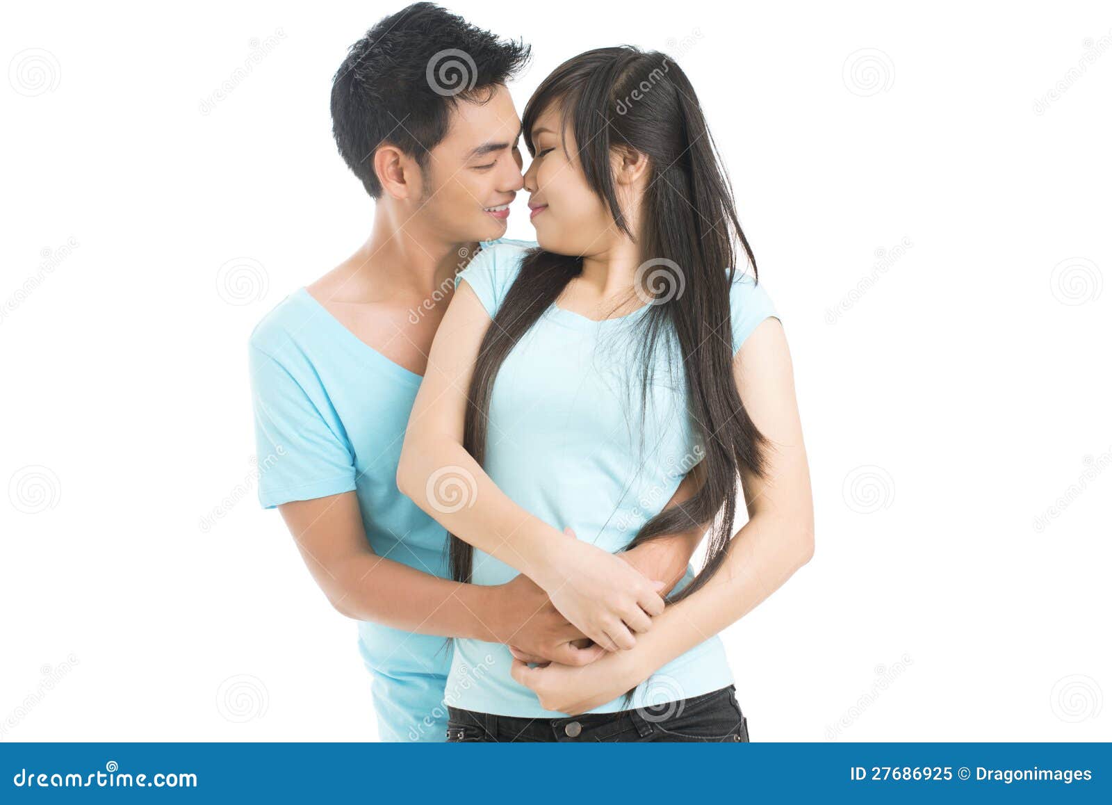 Almost kiss stock image. Image of hugging, casual, asian - 27686925