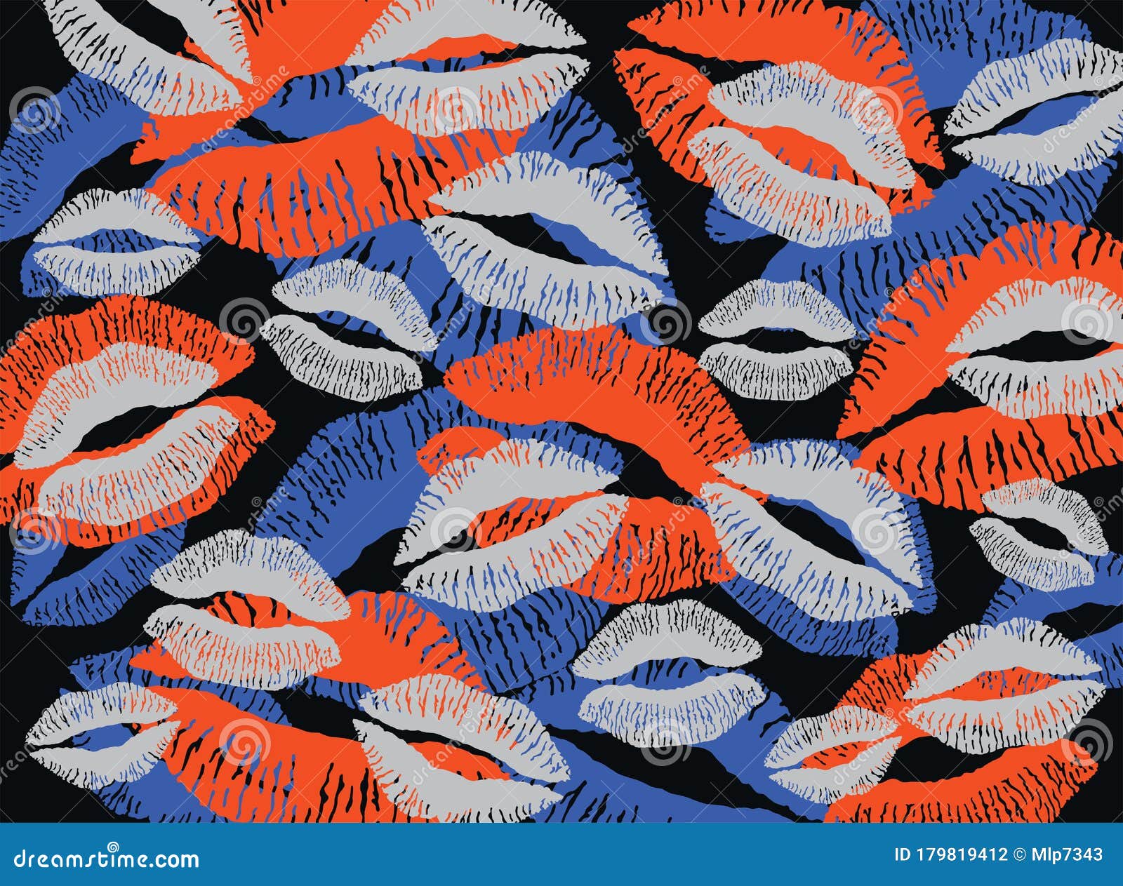 Glamorous Female Lips Camouflage Pattern Stock Photo - Image of girl ...