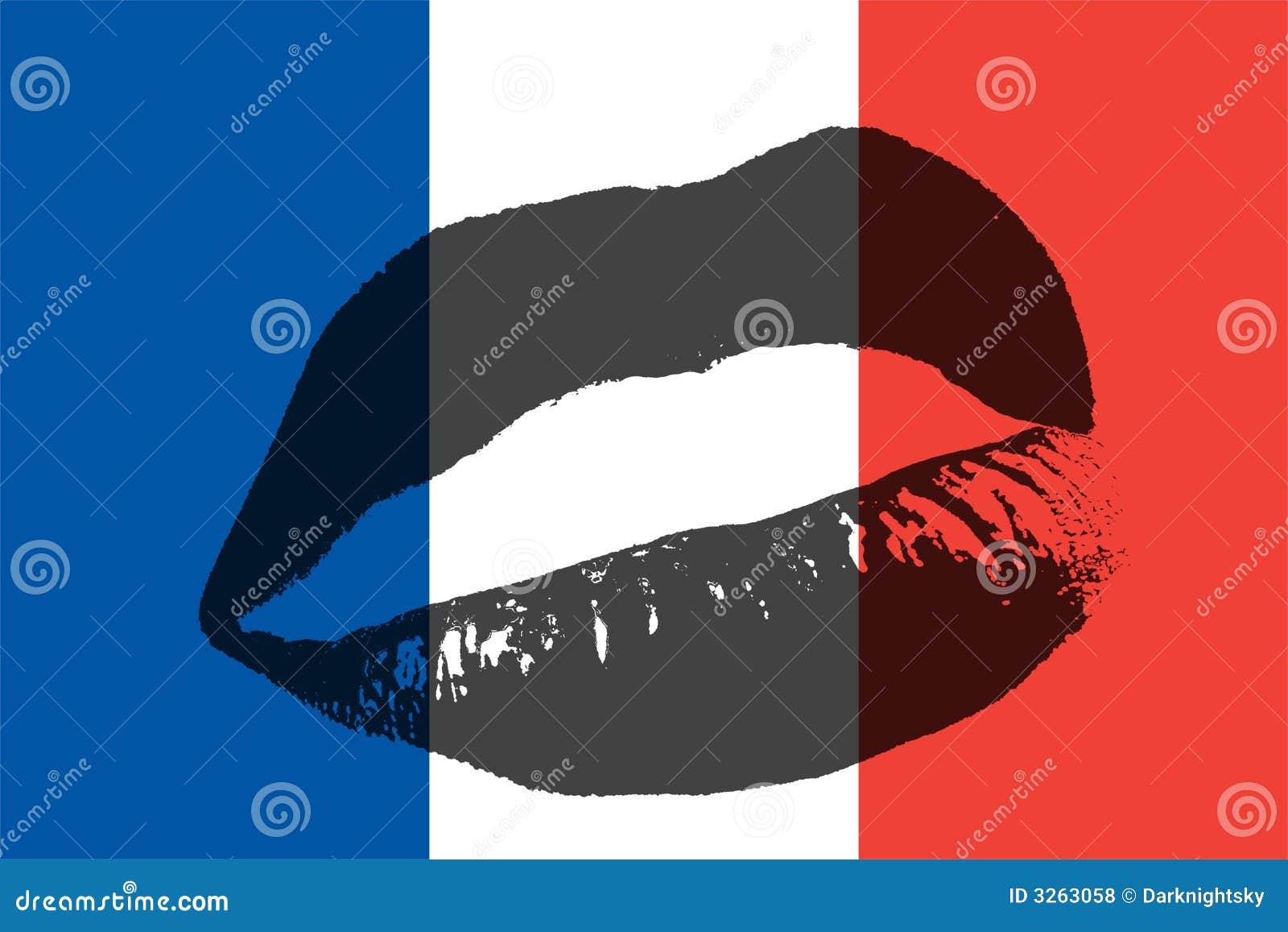Kiss France stock illustration. Illustration of national - 3263058