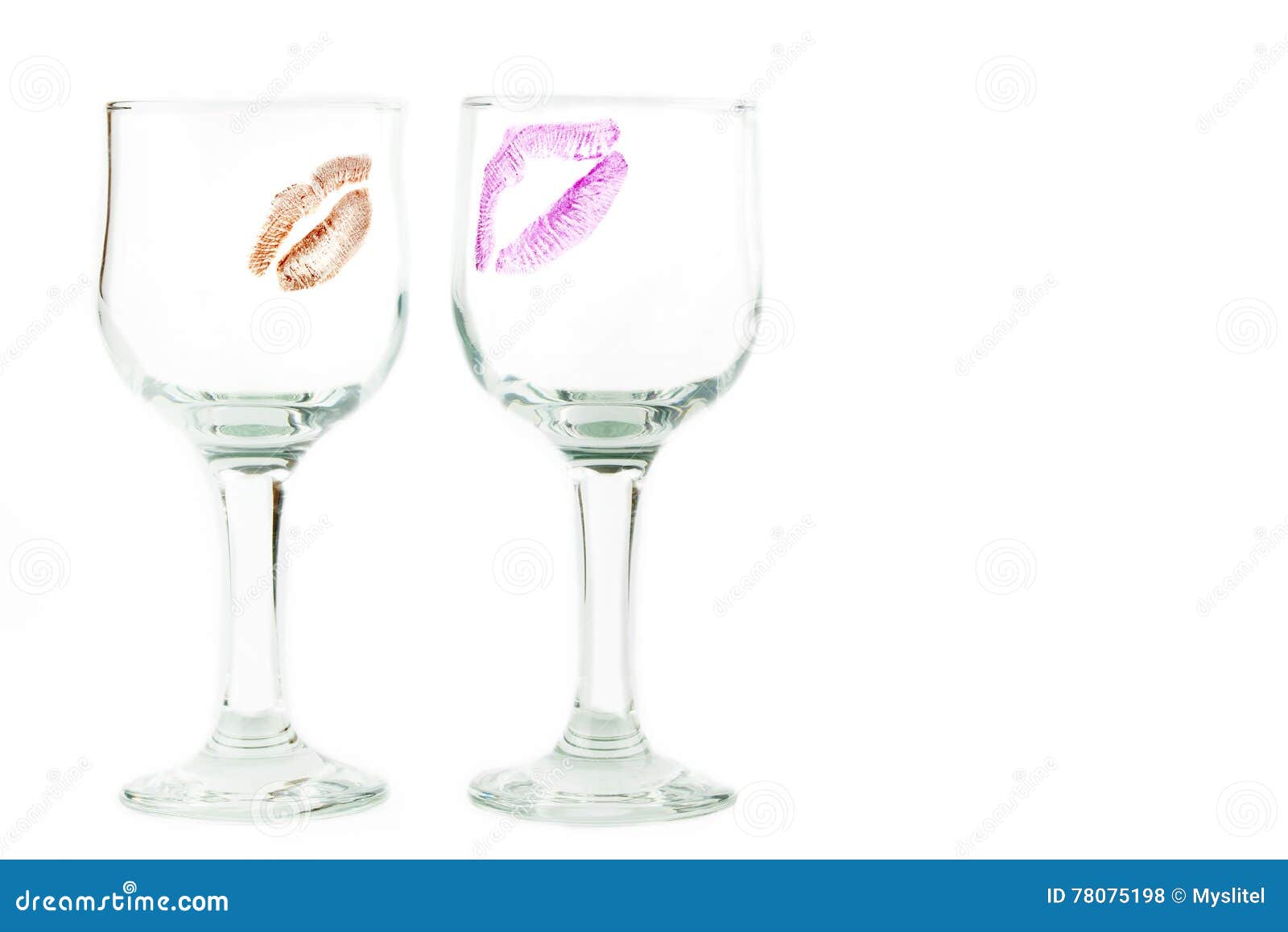 Kiss on the glasses stock photo. Image of sensuality - 78075198