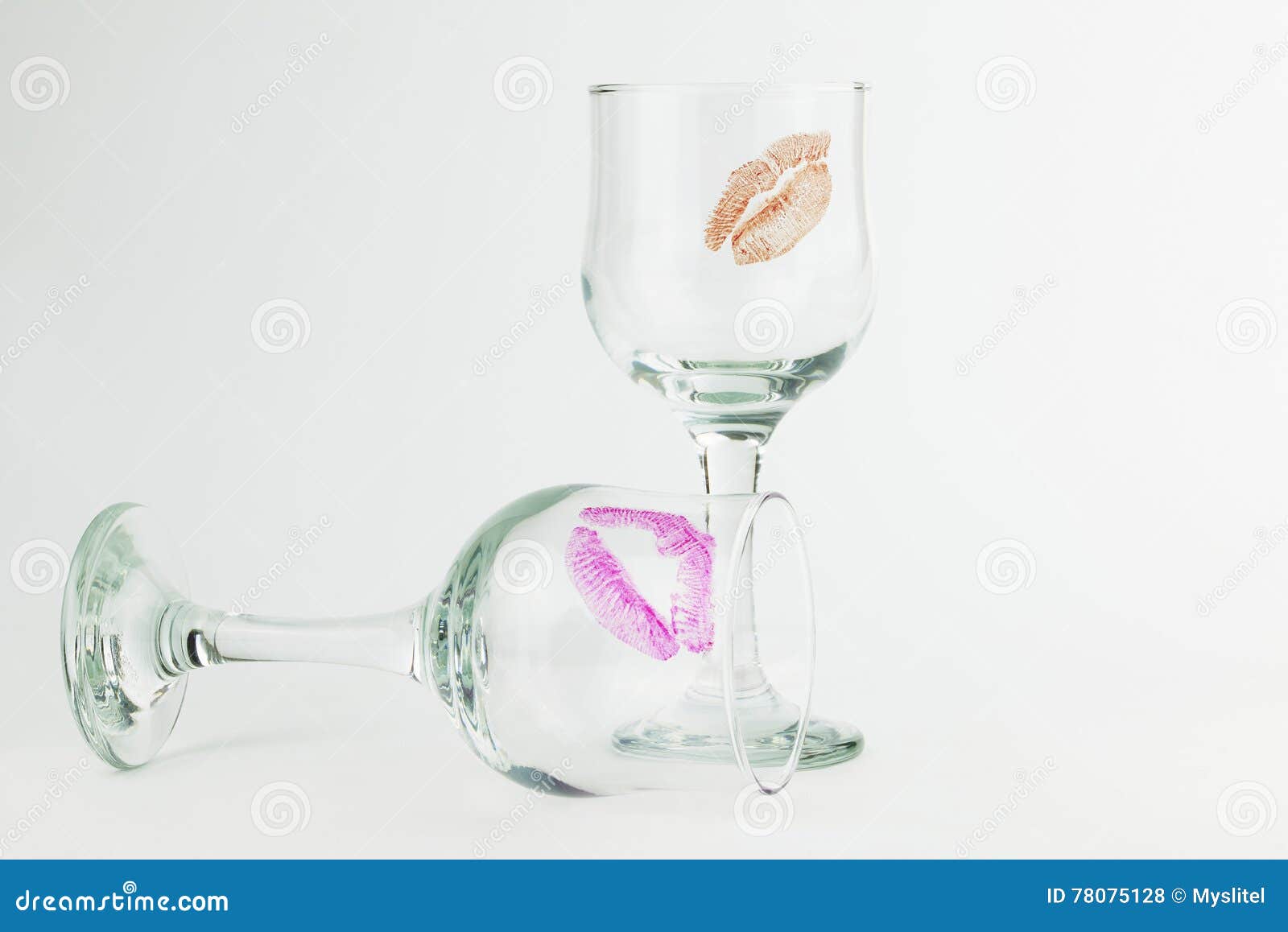 Kiss on the glasses stock photo. Image of girl, studio - 78075128