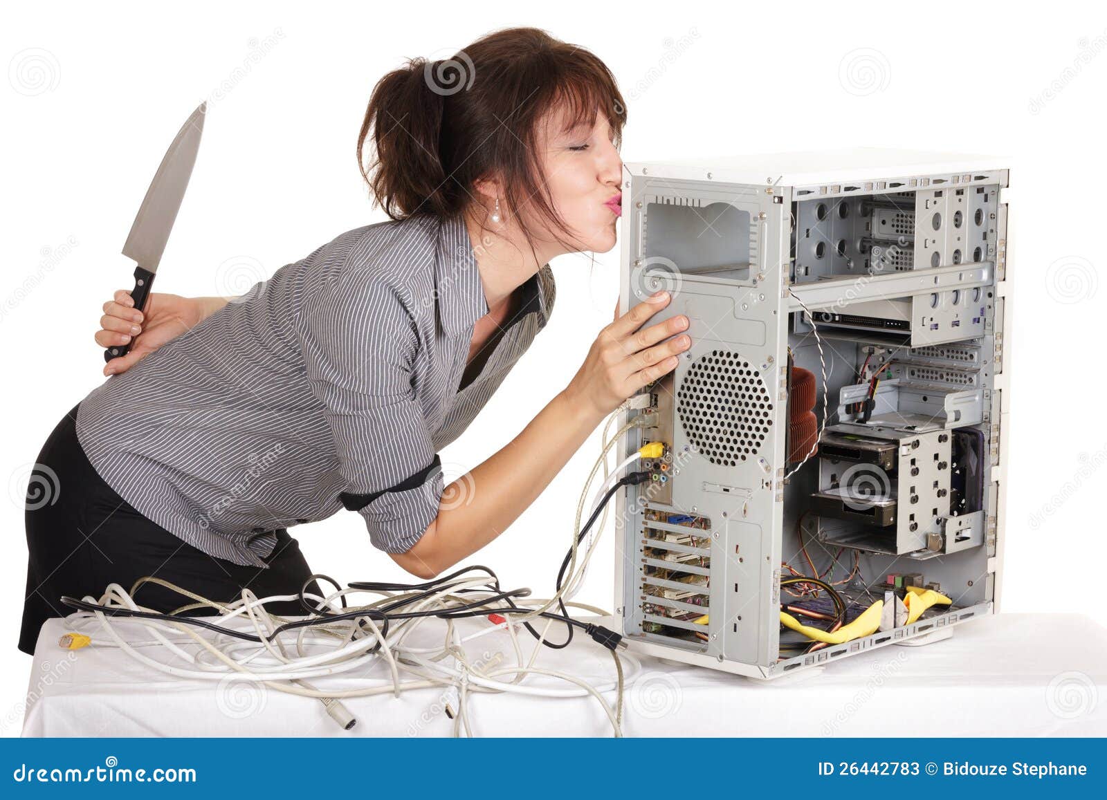 Kiss and kill my computer stock image. Image of hiding - 26442783