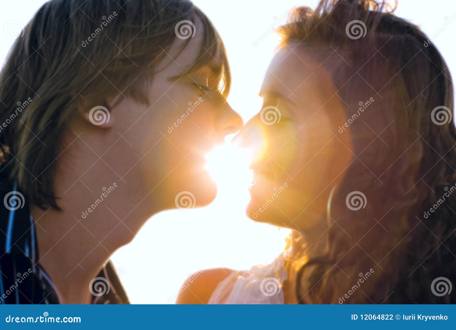 Kiss in the Light of Sunset Stock Photo - Image of people, female: 12064822