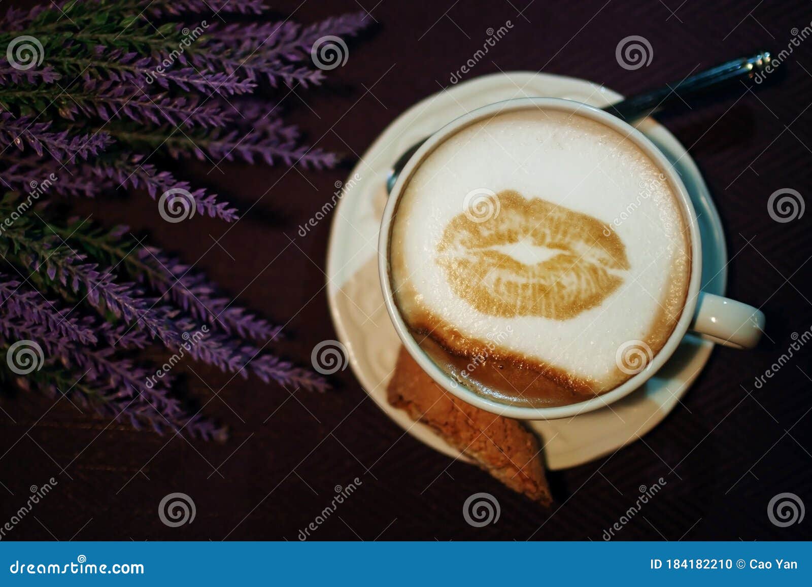 Close Up of Coffee Cup with Lips Shape Drawing. Stock Photo - Image of ...