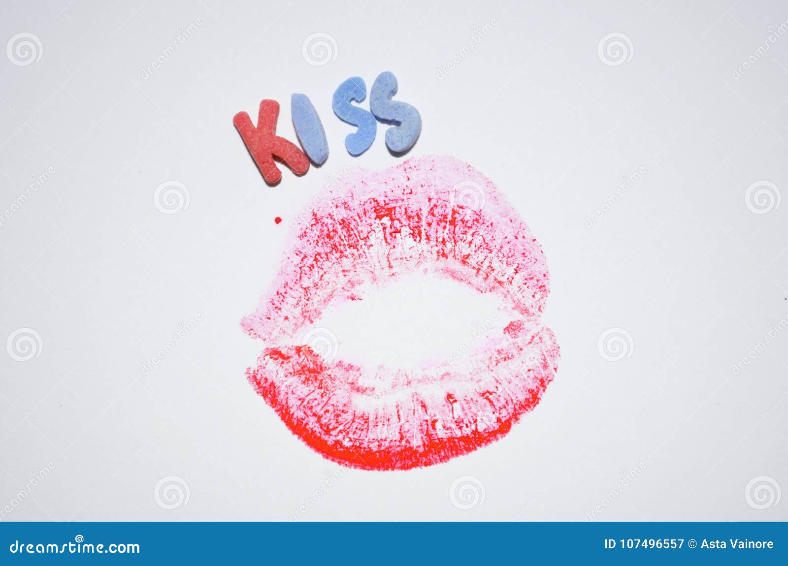 Kiss. Romantic message stock image. Image of isolated - 107496557